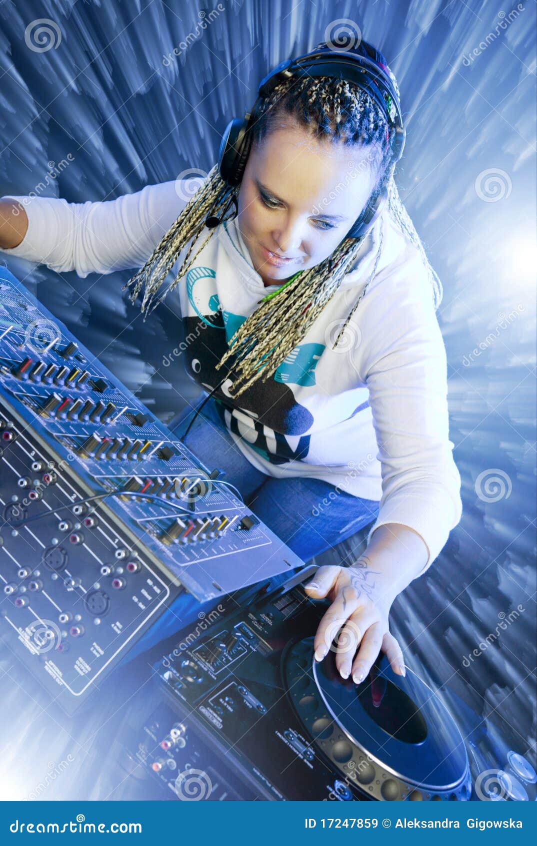 Dj Woman Playing Music by Mikser Stock Image - Image of mixing ...