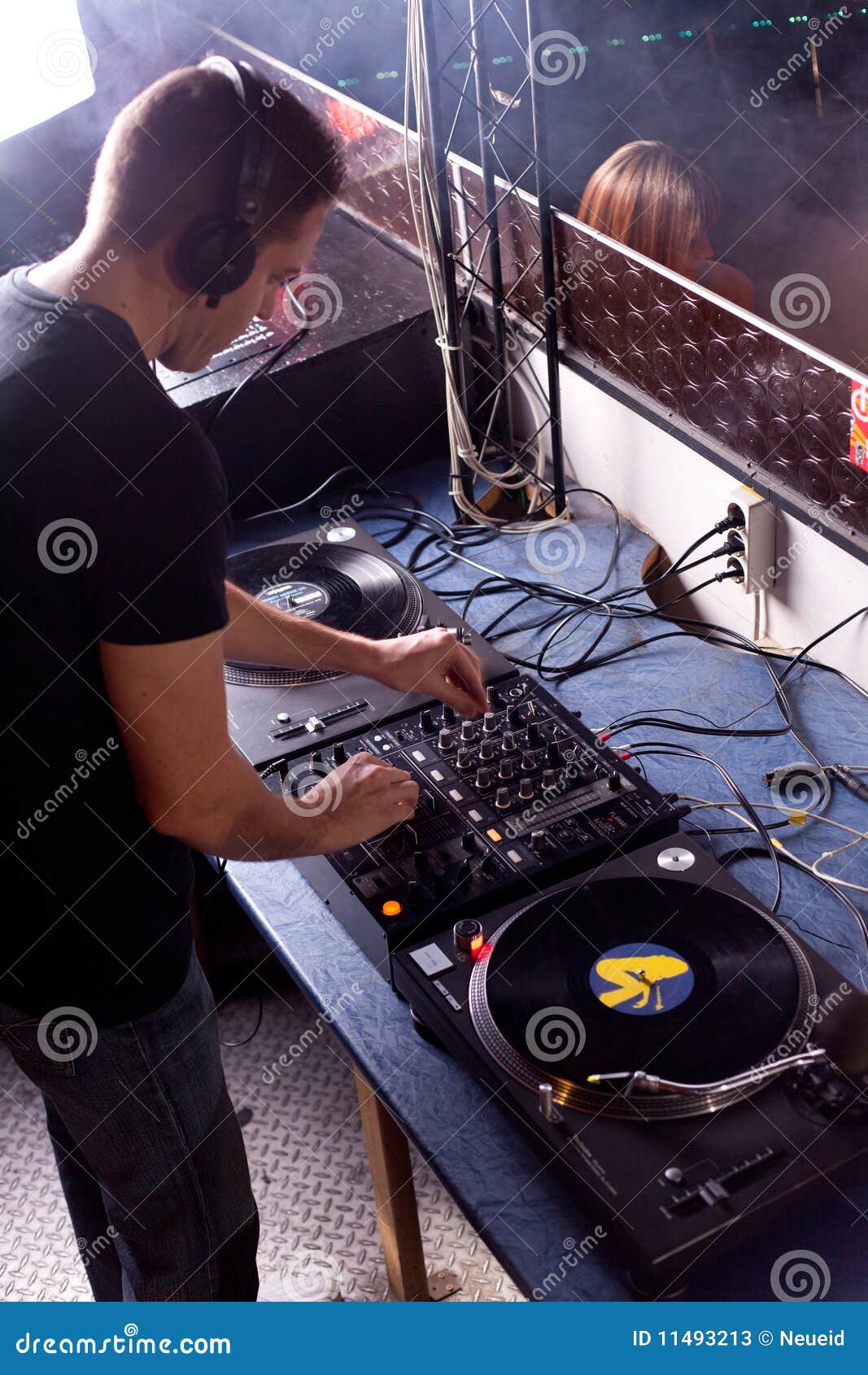 Dj at work stock image. Image of girl, lady, drink, disco - 11493213