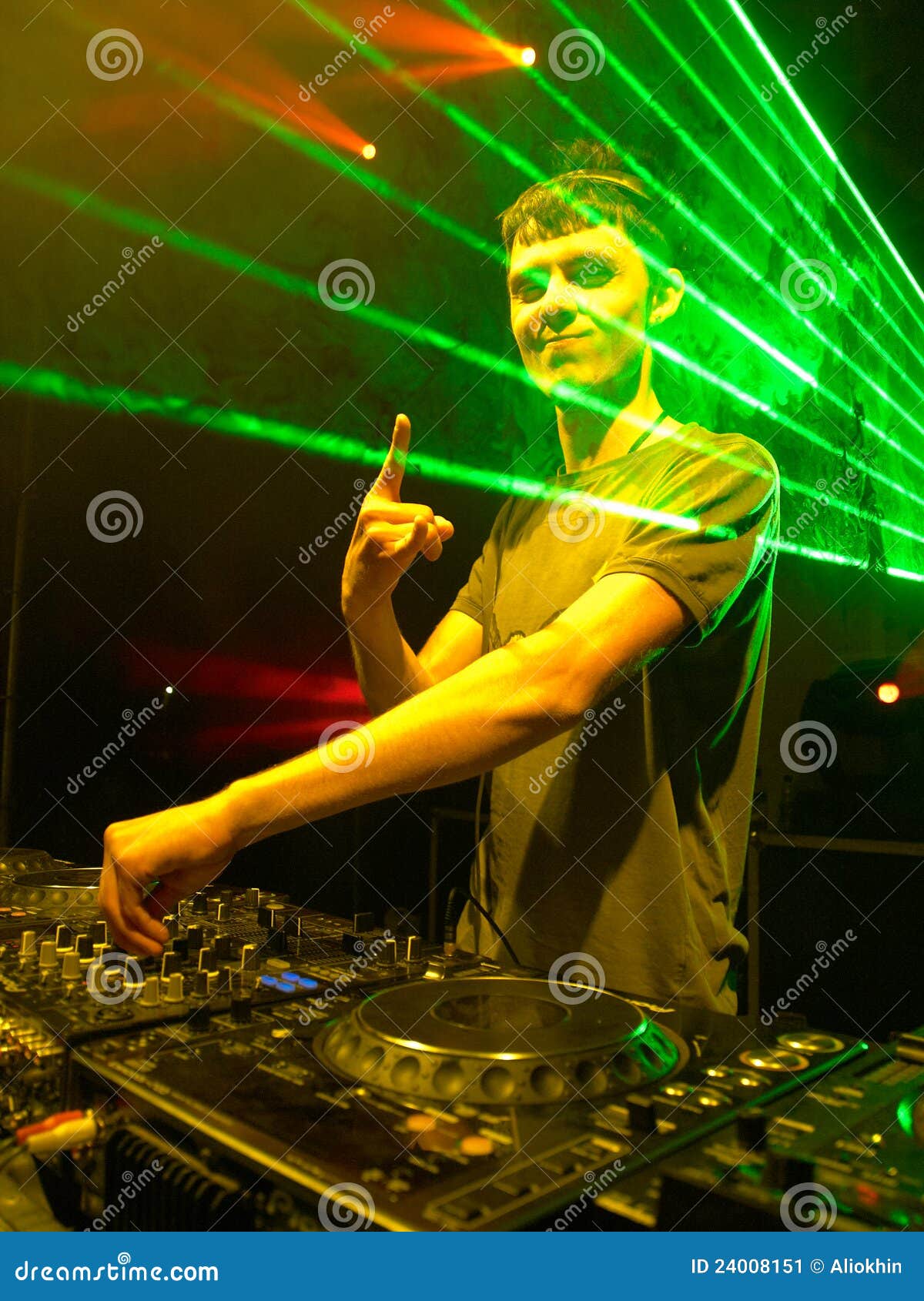 DJ at work stock image. Image of electronics, male, party - 24008151