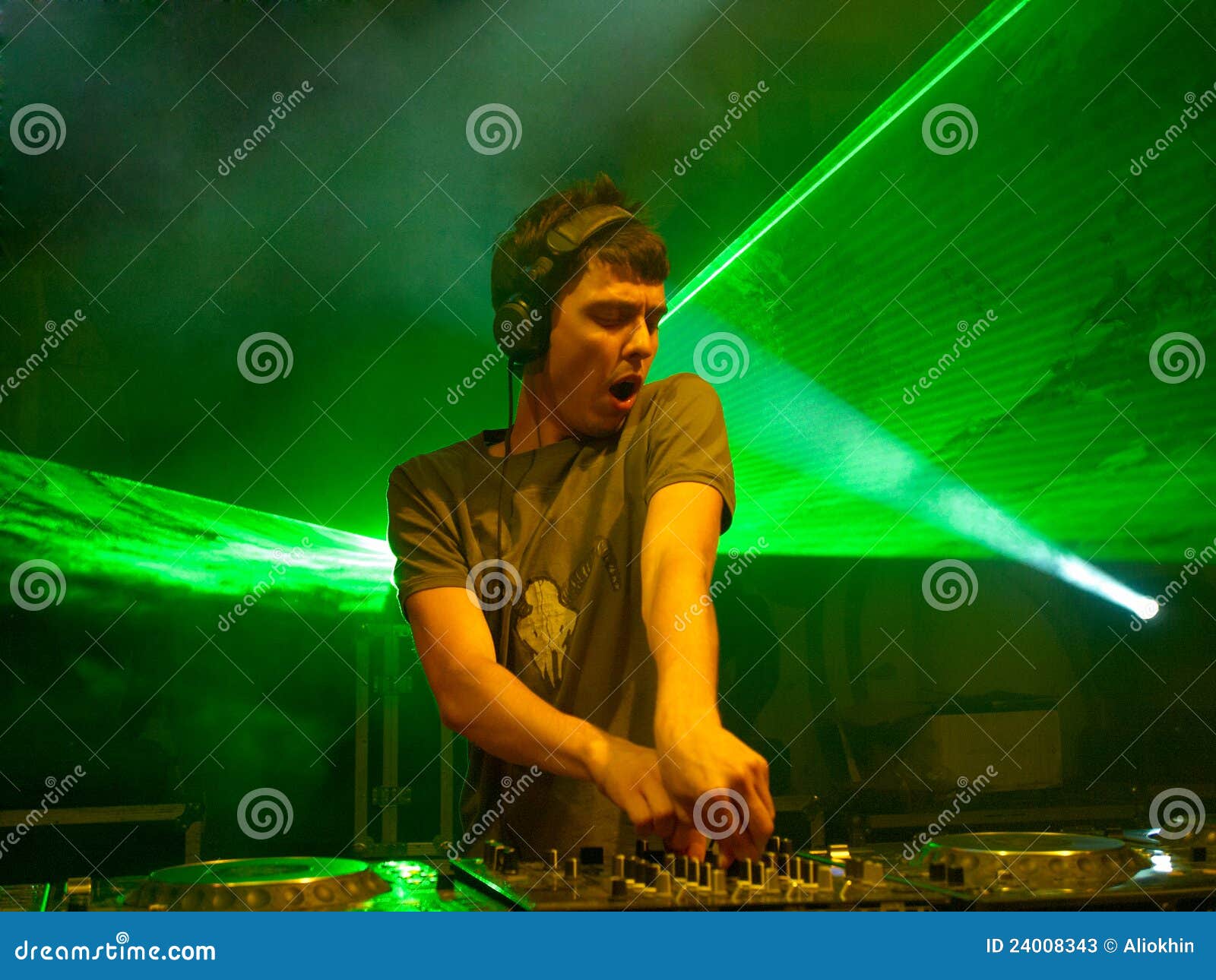 DJ at work stock image. Image of entertainment, light - 24008343