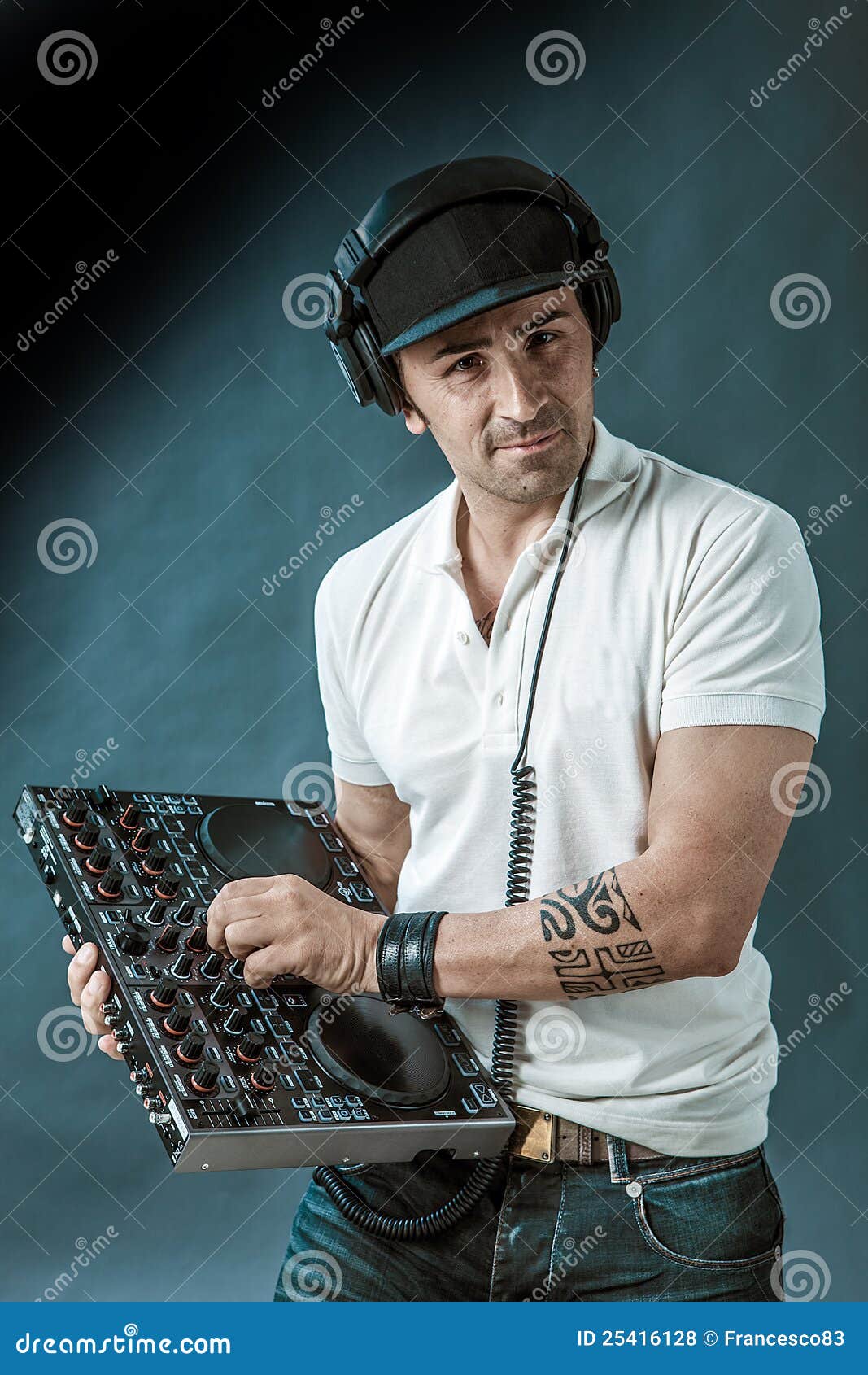 DJ at work stock photo. Image of portrait, disco, copy - 25416128