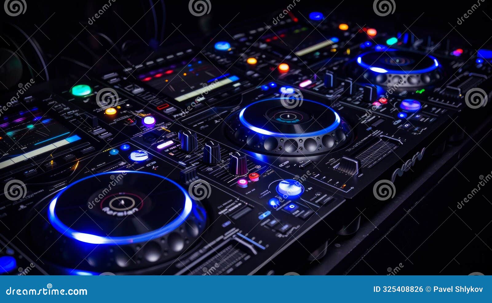 DJ Works on the Music Panel. Music Pult in Nightclub. Stock Photo ...