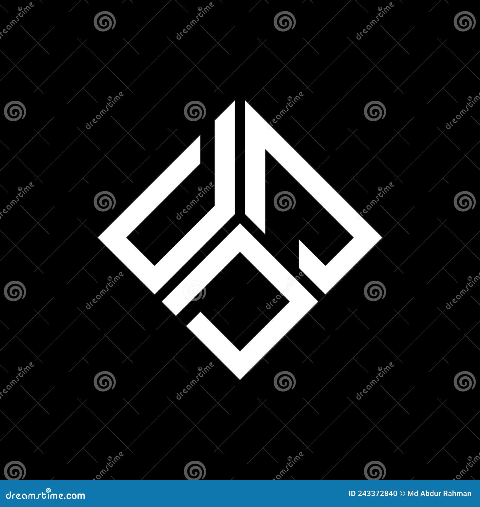DJD Letter Logo Design On Black Background. DJD Creative Initials ...