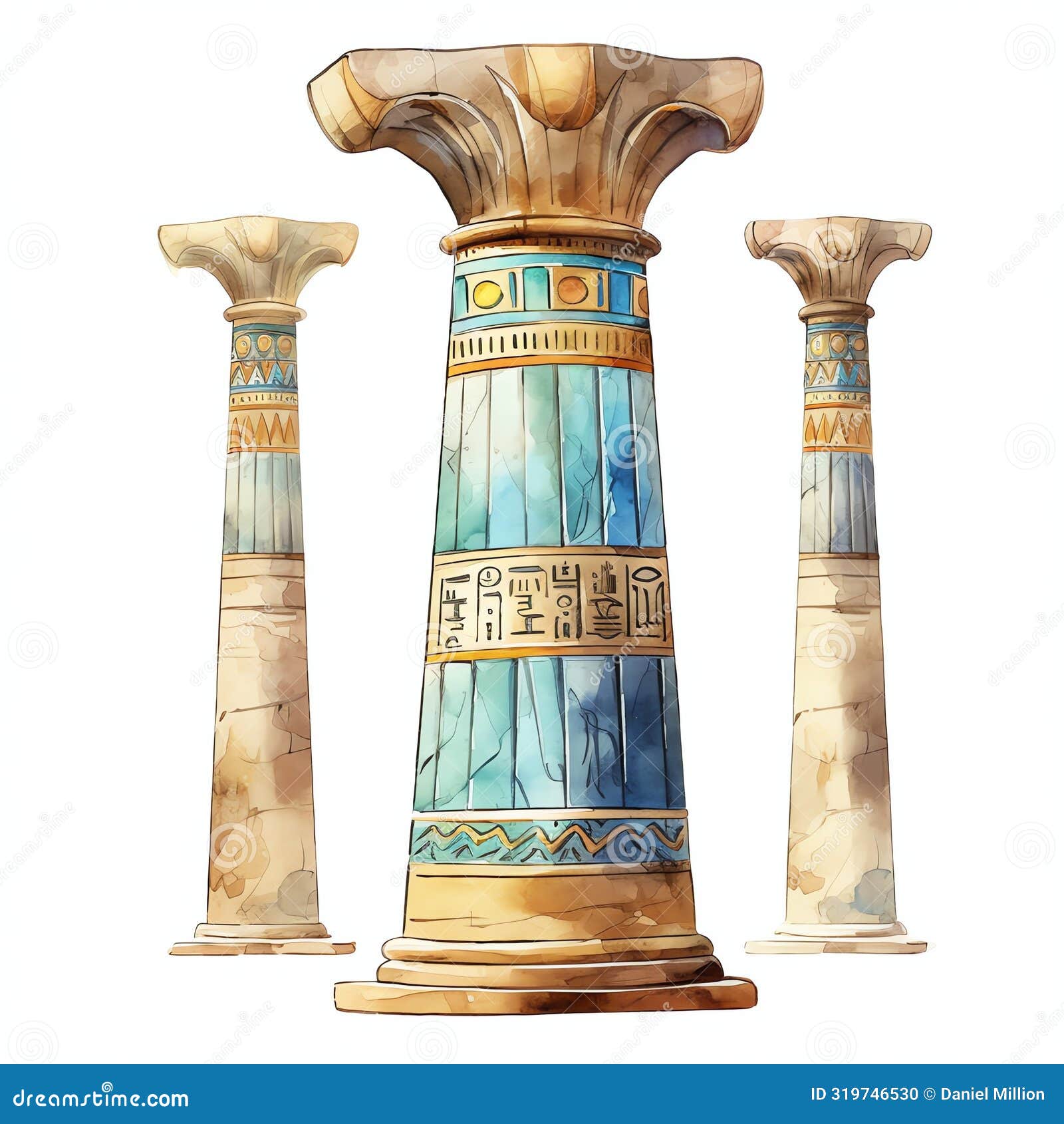 Djed Pillar Symbolizing Stability and Endurance Illustration Stock ...