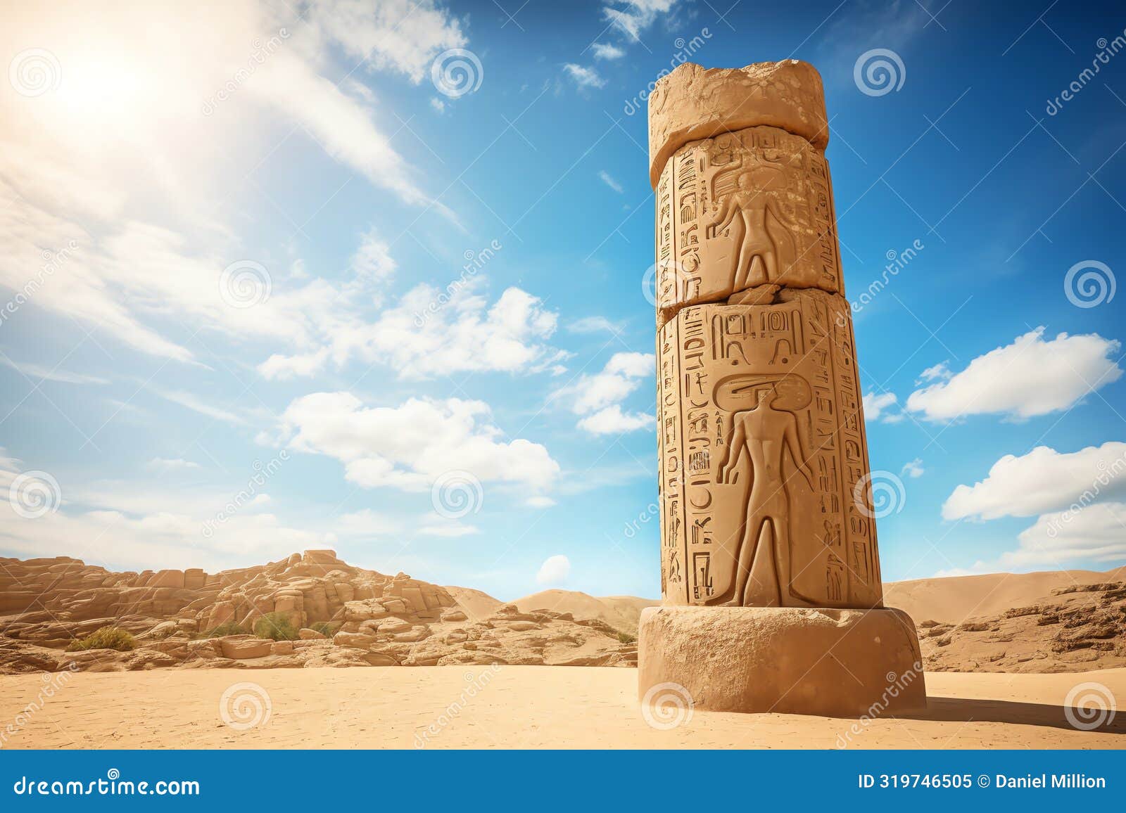 Djed Pillar Symbolizing Stability And Endurance Illustration Royalty-Free Cartoon ...