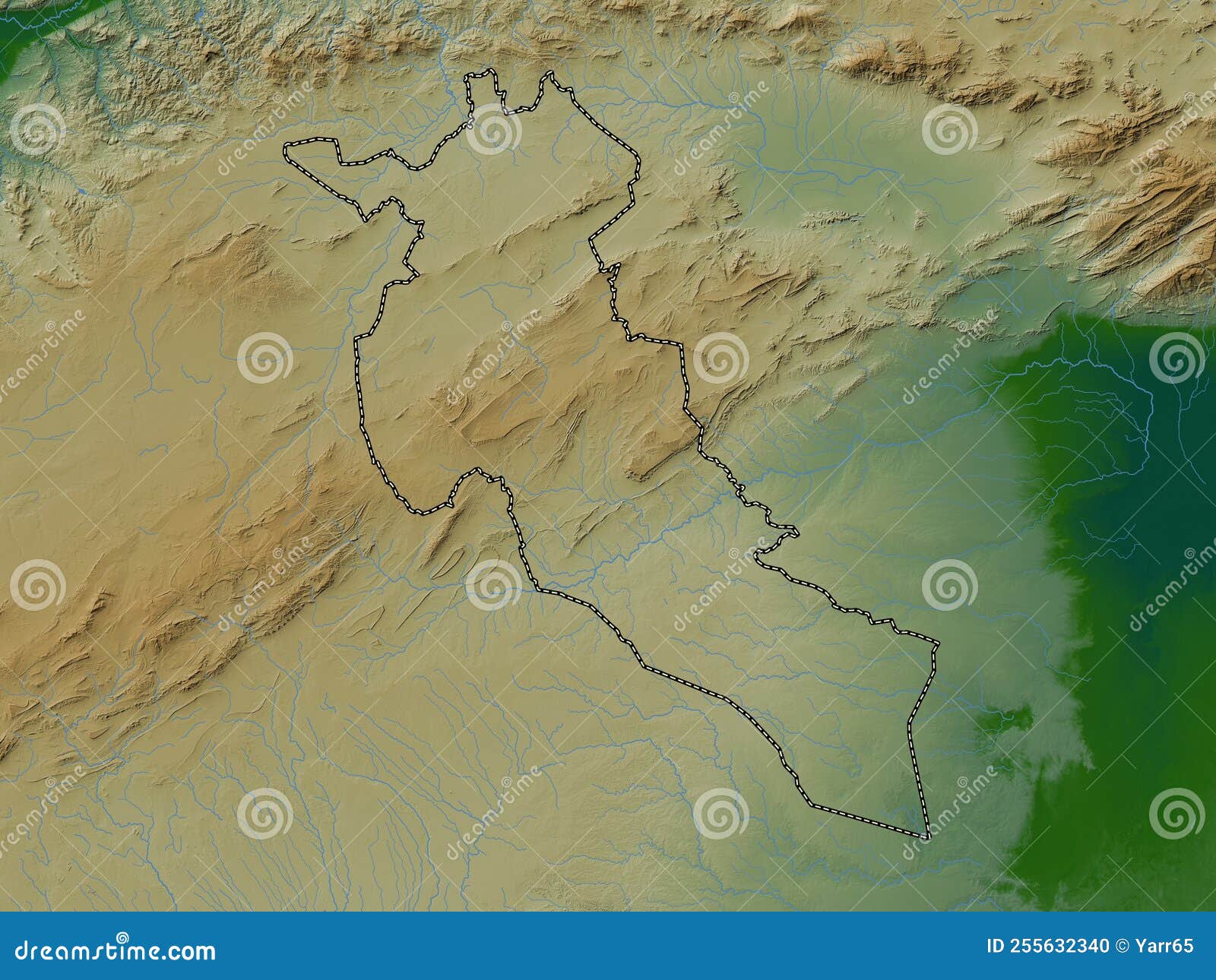Djelfa, Algeria. Physical. No Legend Stock Illustration - Illustration ...