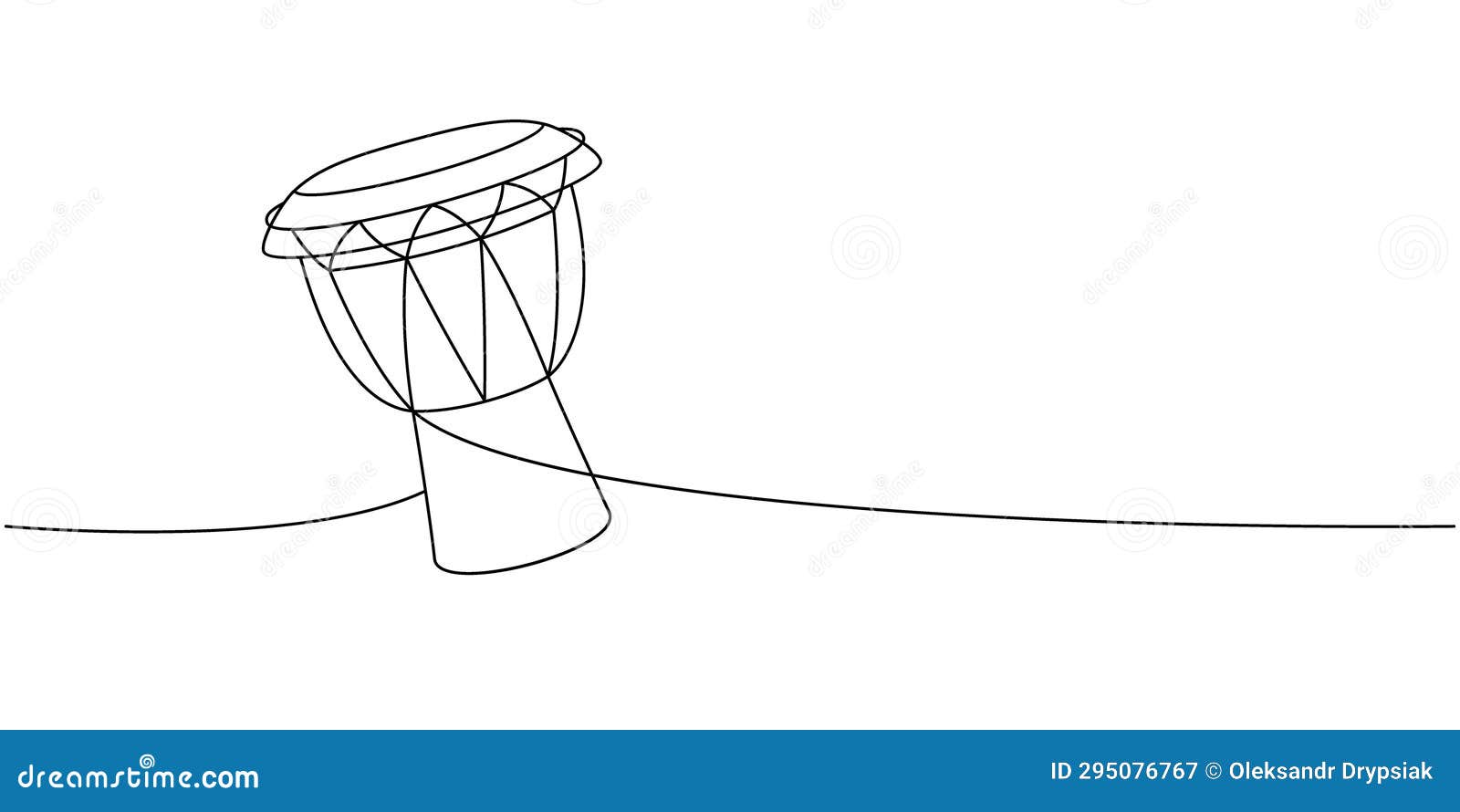 Djembe Drum, Bongo, Congo One Line Continuous Drawing. Musical ...
