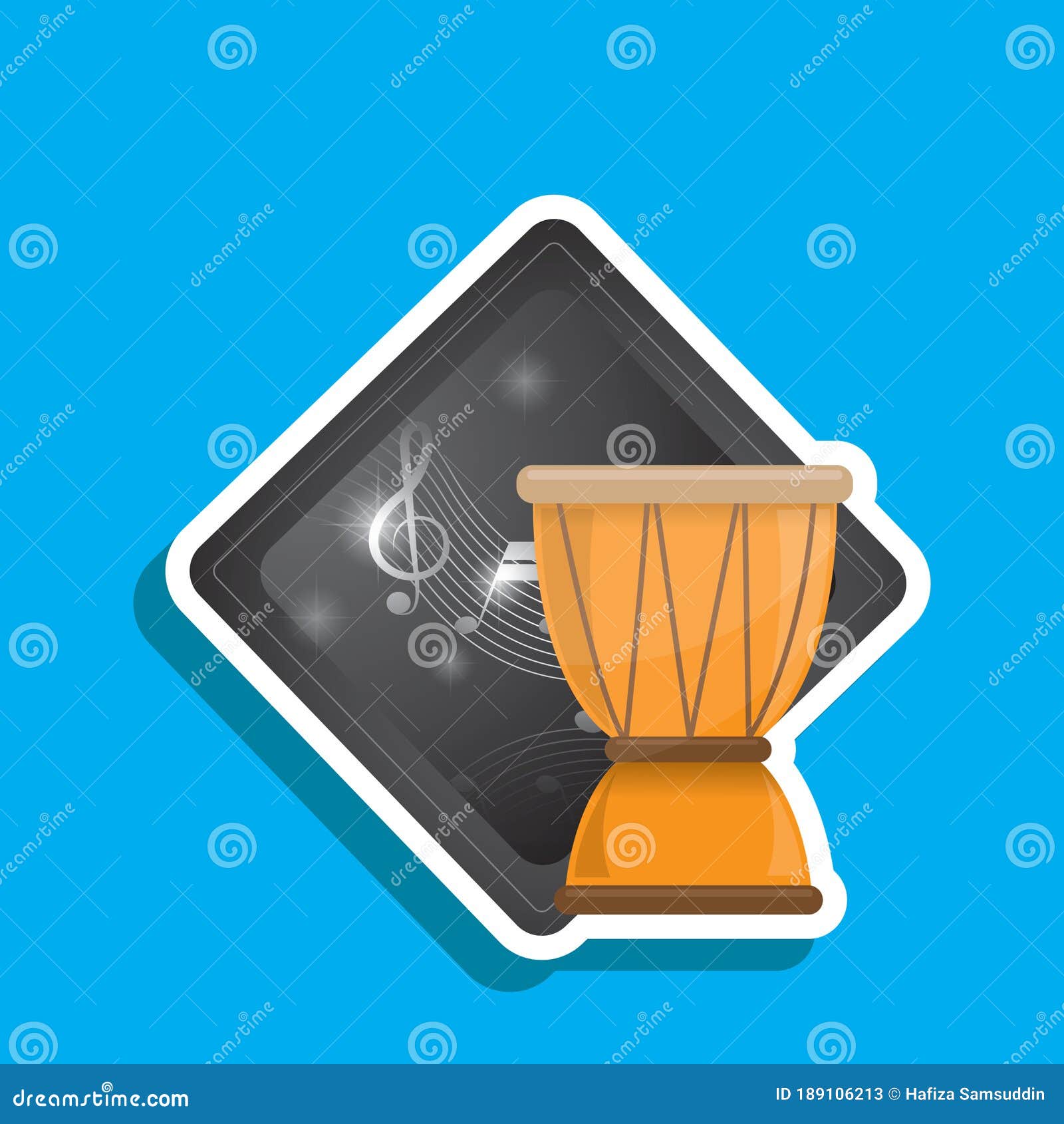 Djembe Drum Label. Vector Illustration Decorative Design Stock Vector ...