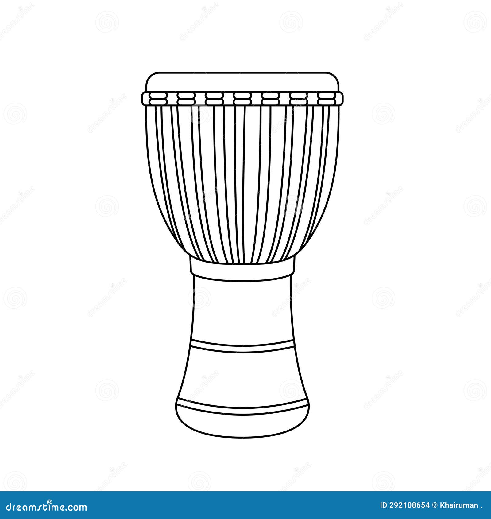 Djembe Drum Outline Icon Illustration on White Background Stock Vector ...