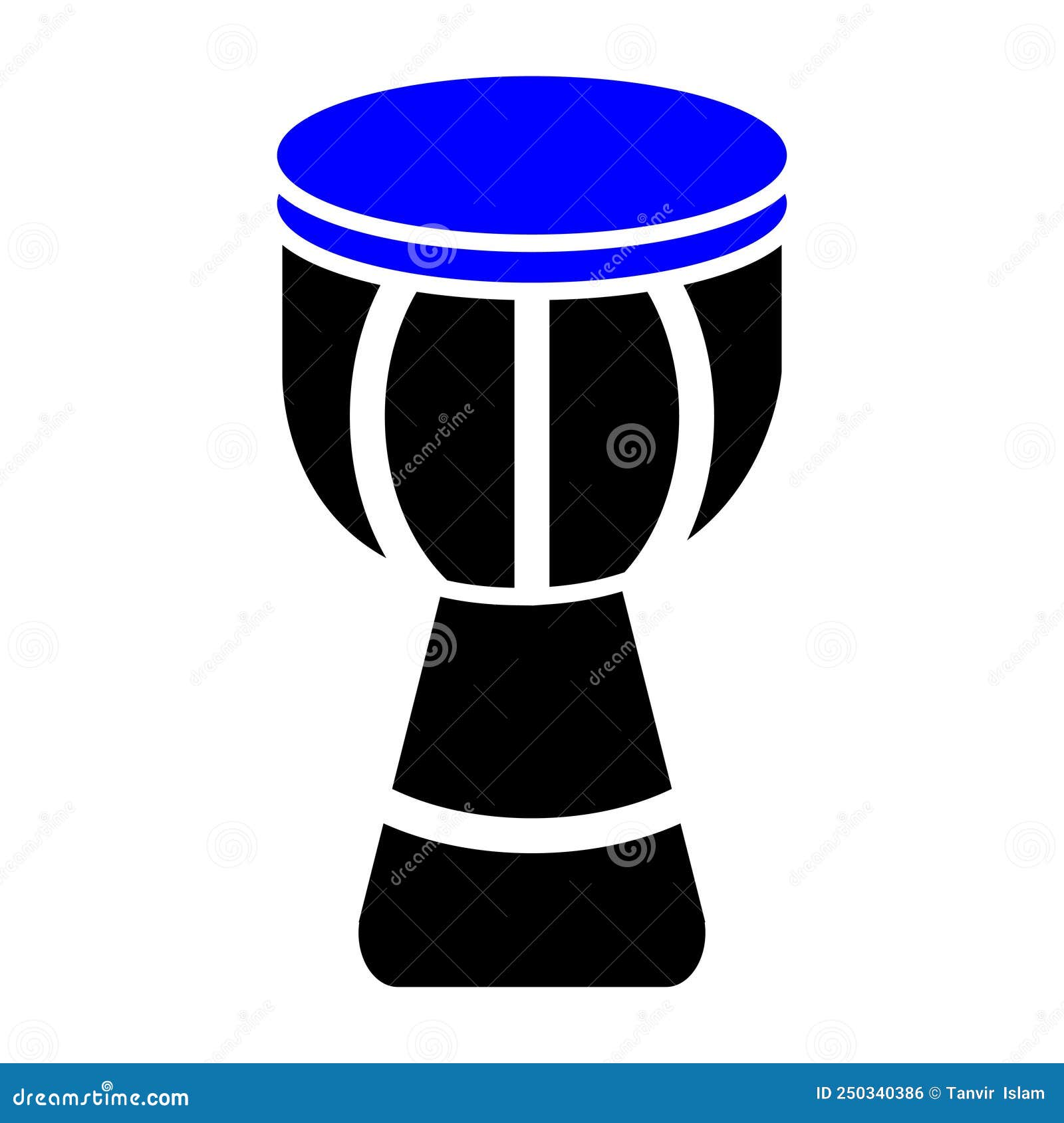 Djembe Icon stock vector. Illustration of folk, icon - 250340386