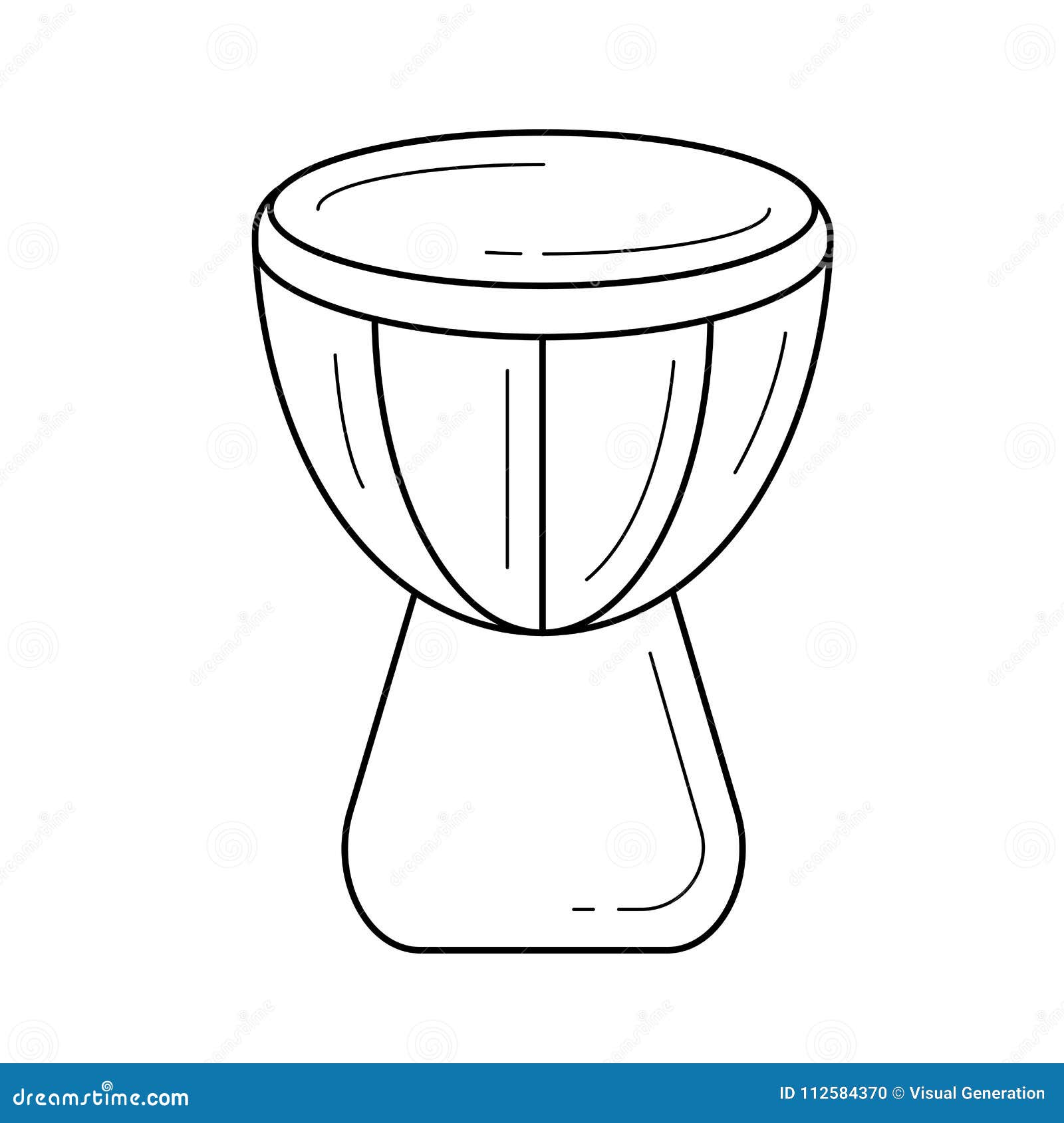 Djembe line icon. stock vector. Illustration of pattern - 112584370