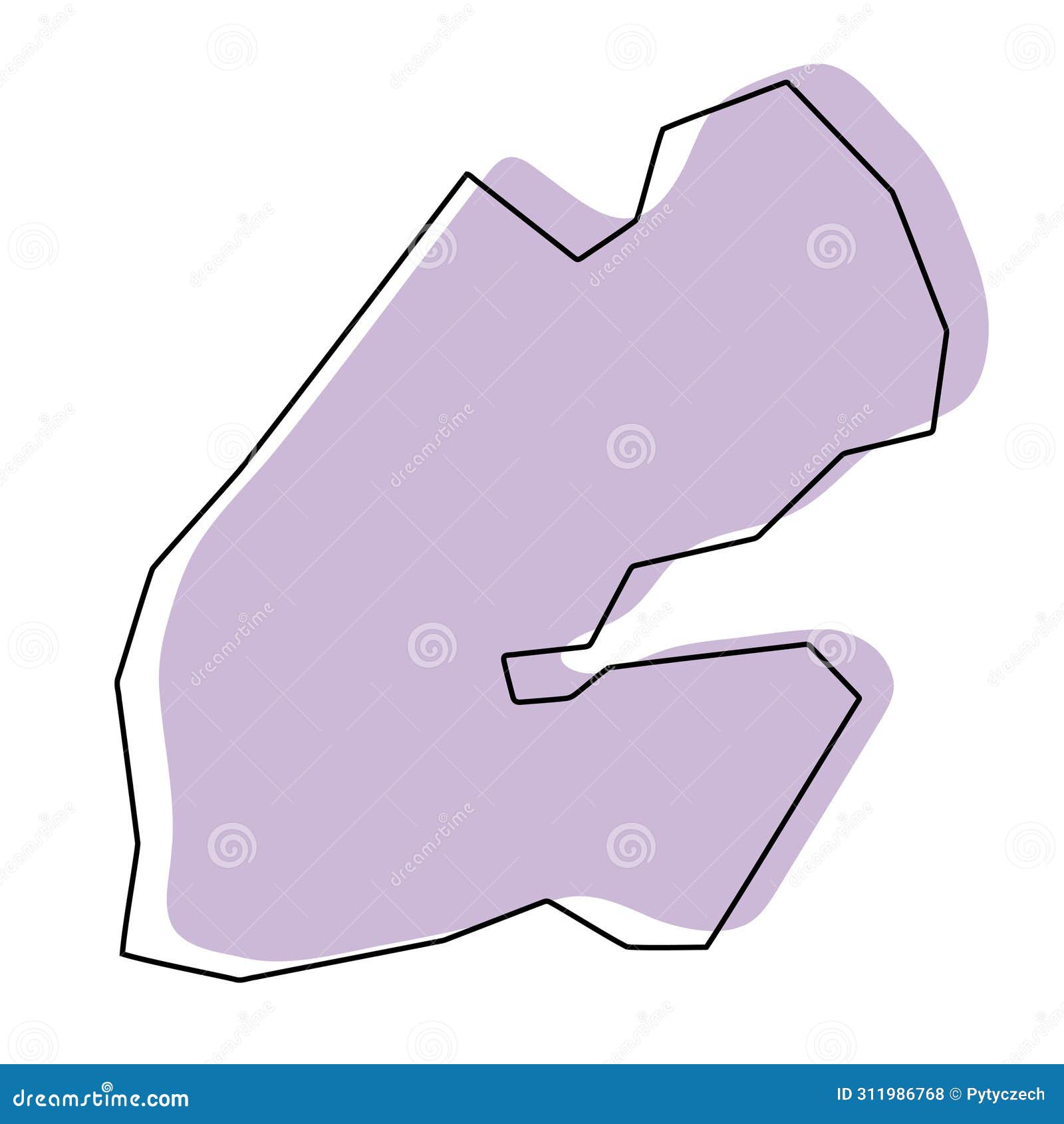 Djibouti Simplified Smooth Vector Country Map