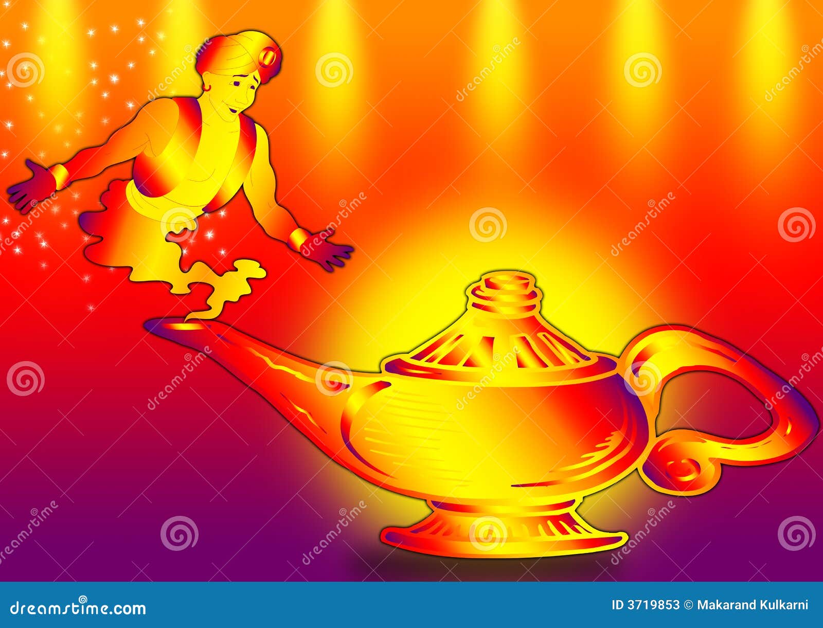Djinn stock illustration. Illustration of fire, lamp, aladdin - 3719853