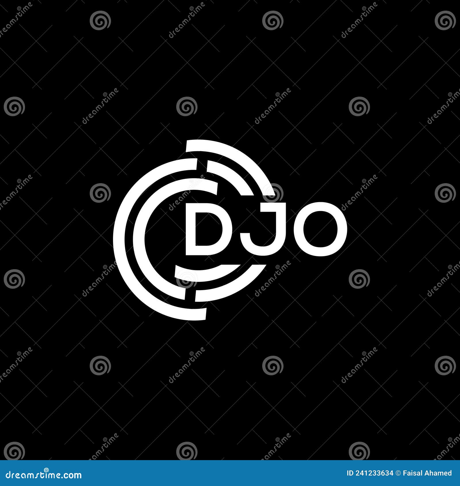 DJO Letter Logo Design on Black Background. DJO Creative Initials ...