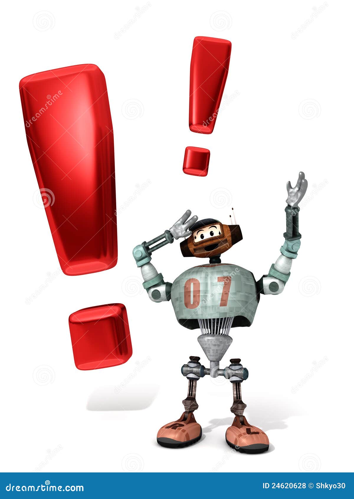 Djoby the Robot Exclamation Stock Illustration - Illustration of ...