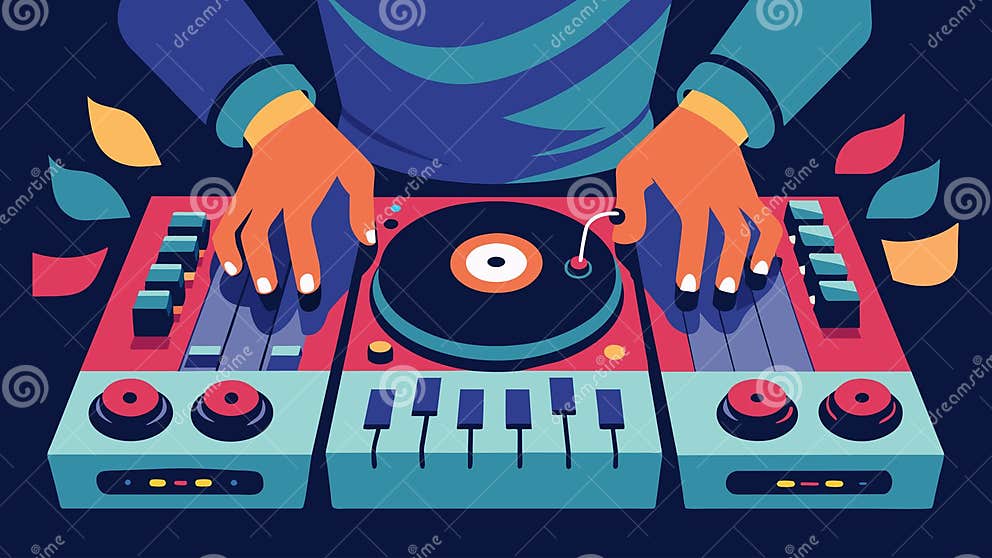 The DJs Hands Move Effortlessly Over the Mixer Adjusting the EQ and ...