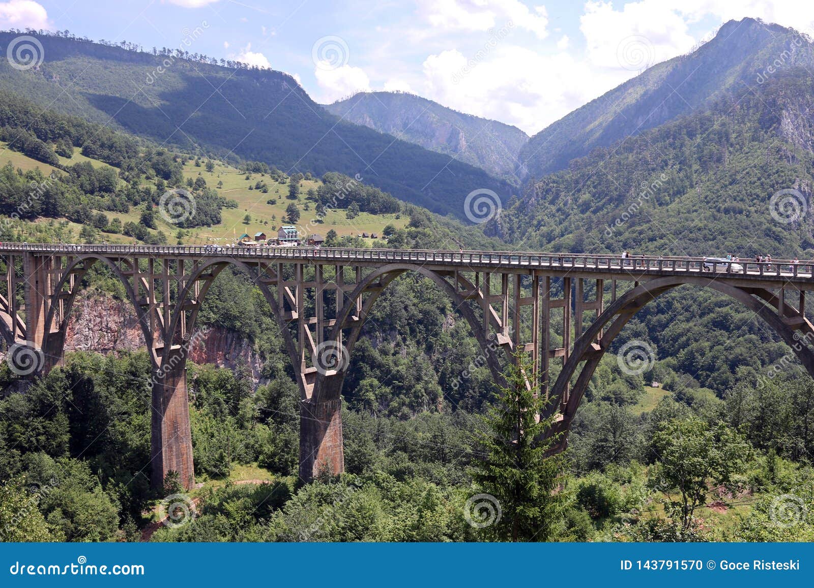 The Djurdjevic Bridge Crosses The Canyon Of The Tara River Stock Photo ...