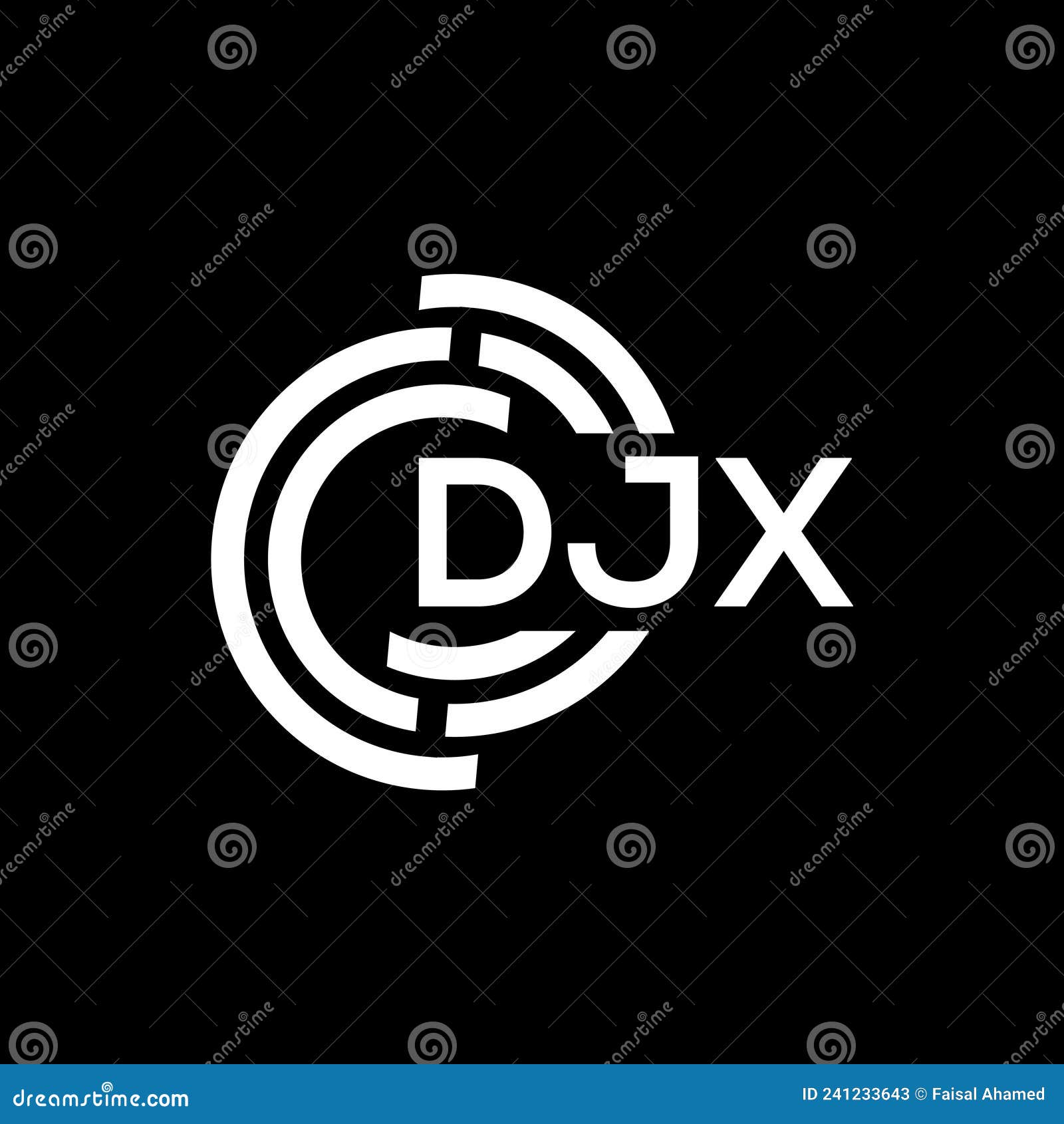DJX Letter Logo Design on Black Background. DJX Creative Initials ...