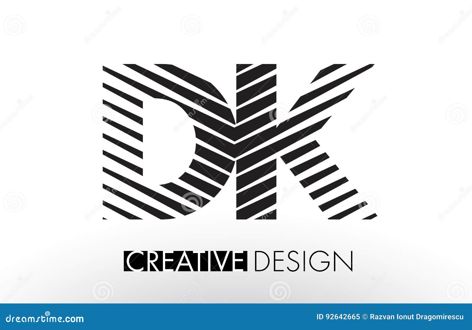 DK D K Lines Letter Design with Creative Elegant Zebra Stock Vector ...