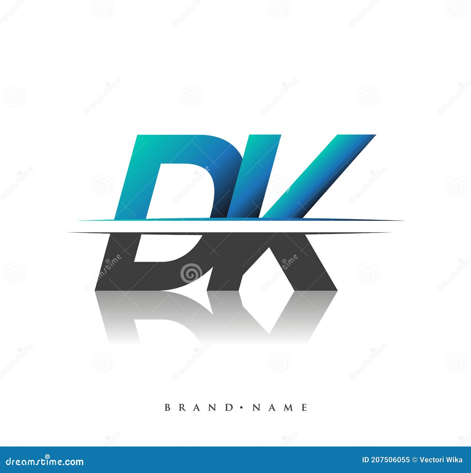 DK Initial Logo Company Name Colored Black and Blue, Simple and Modern ...