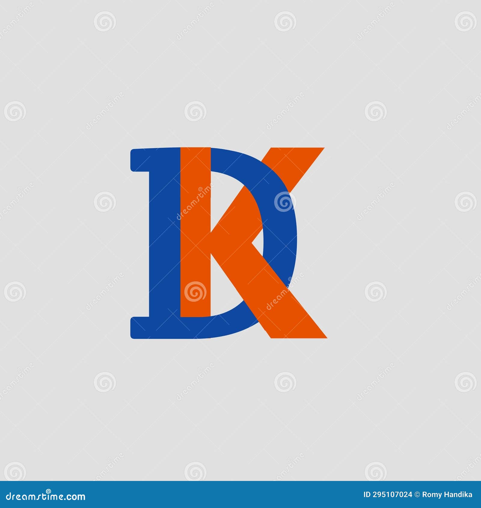 DK Initial for Monogram Logo Design, Blue and Orange Color is Meaning ...