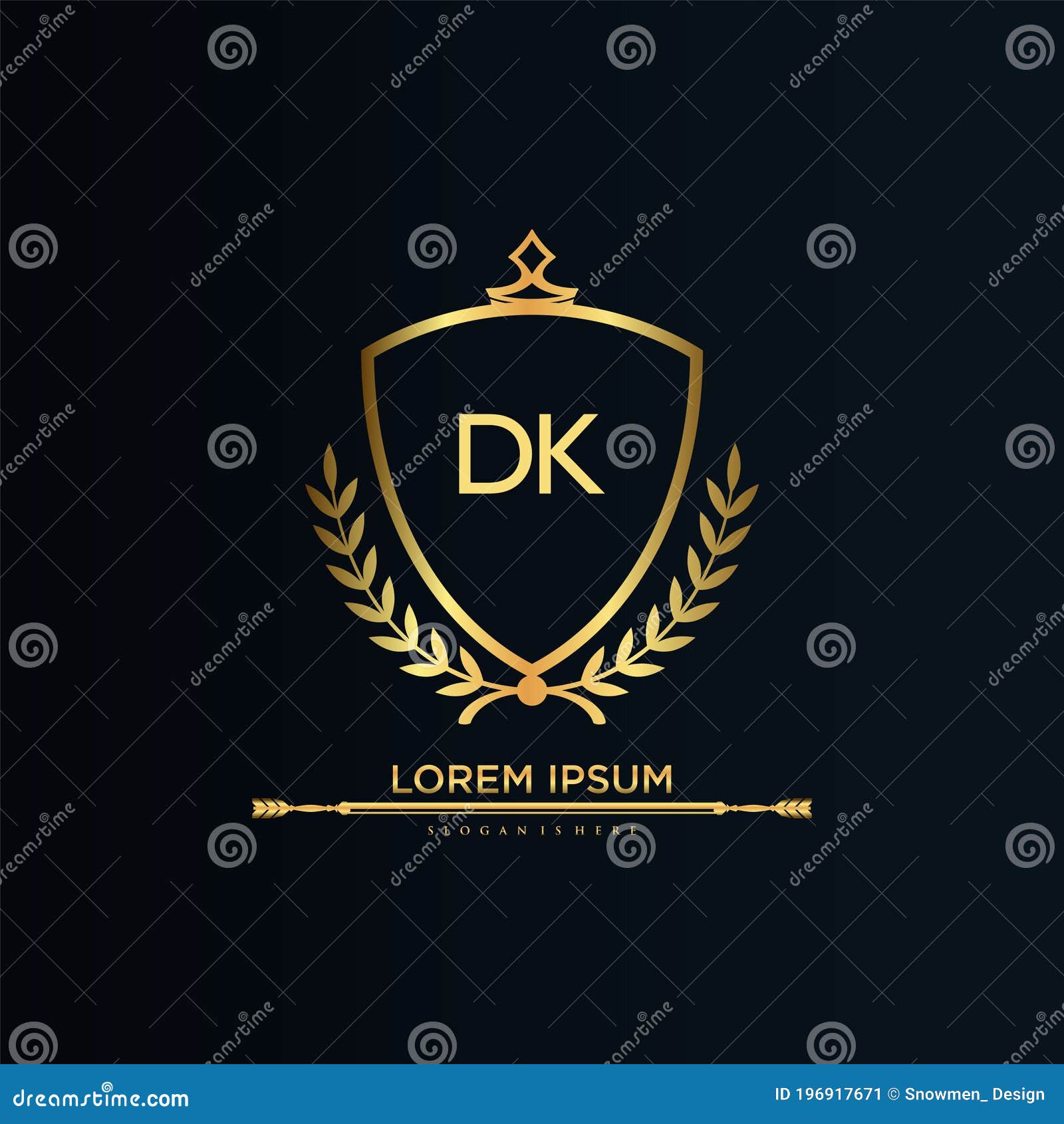 DK Letter Initial with Royal Template.elegant with Crown Logo Vector ...