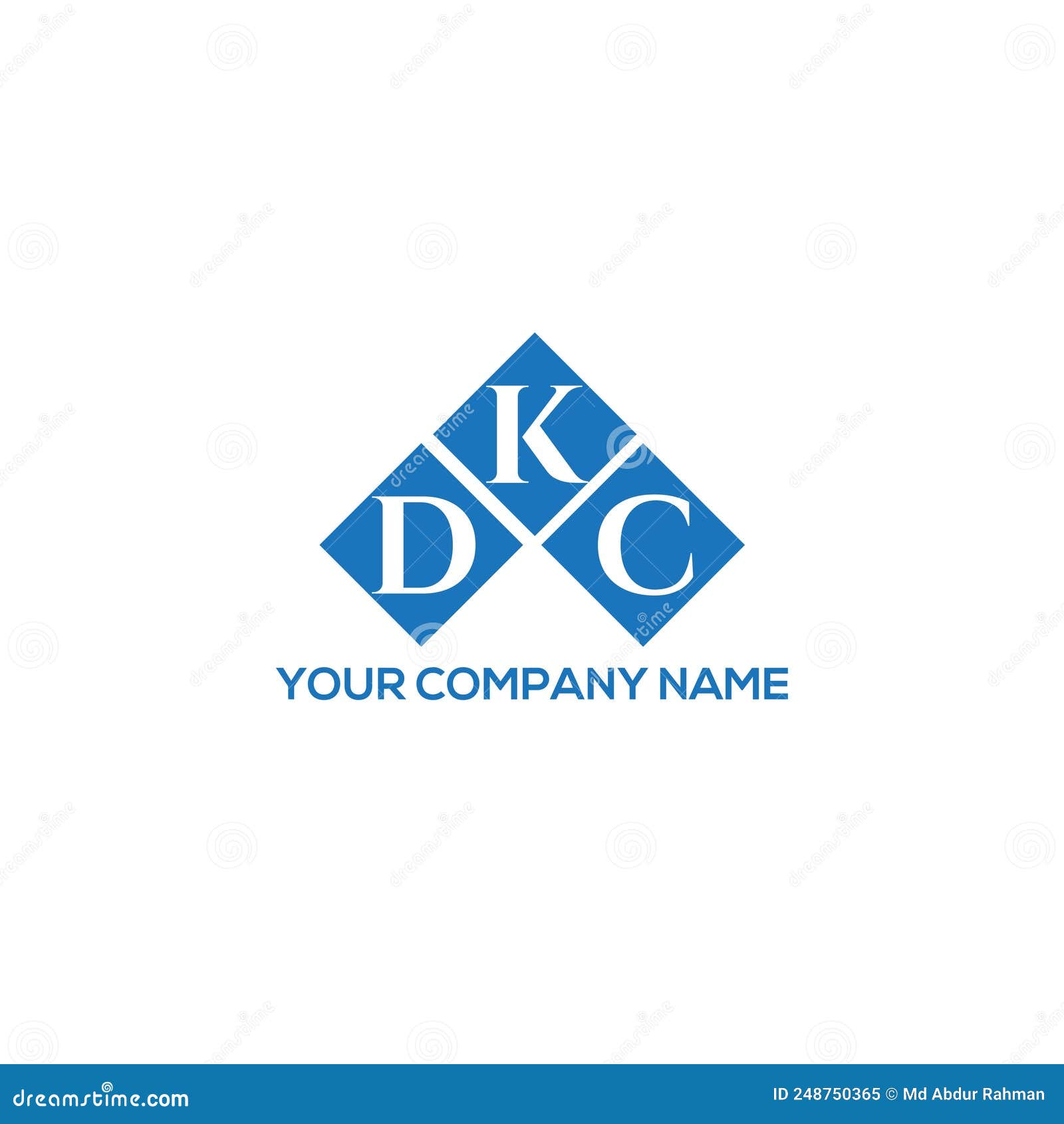DKC Letter Logo Design on WHITE Background. DKC Creative Initials ...