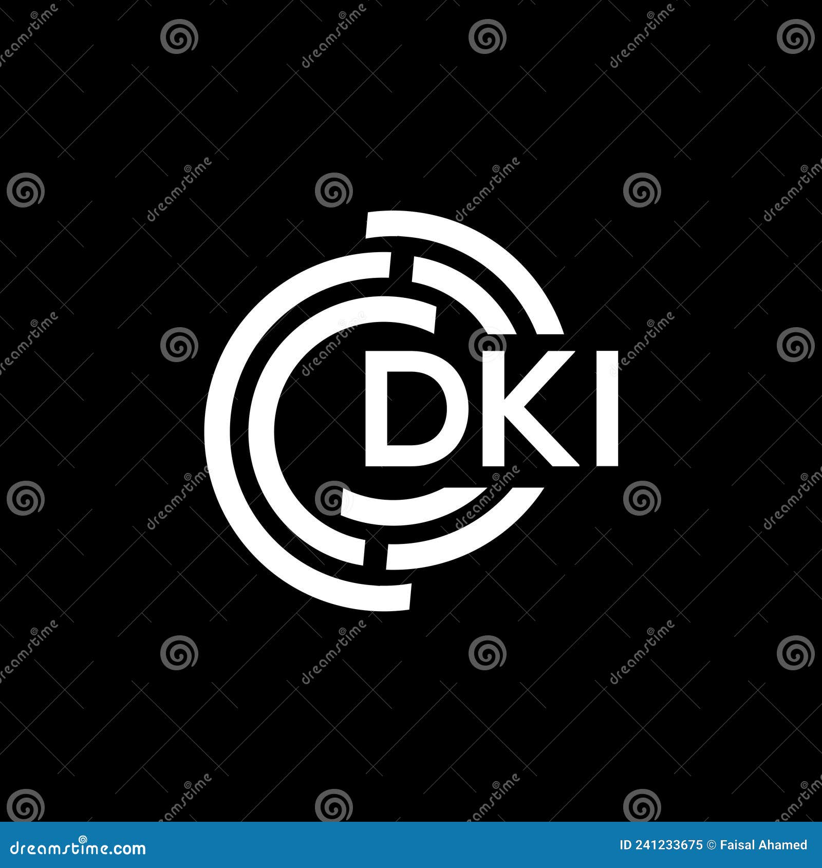 DKI Letter Logo Design On Black Background. DKI Creative Initials ...