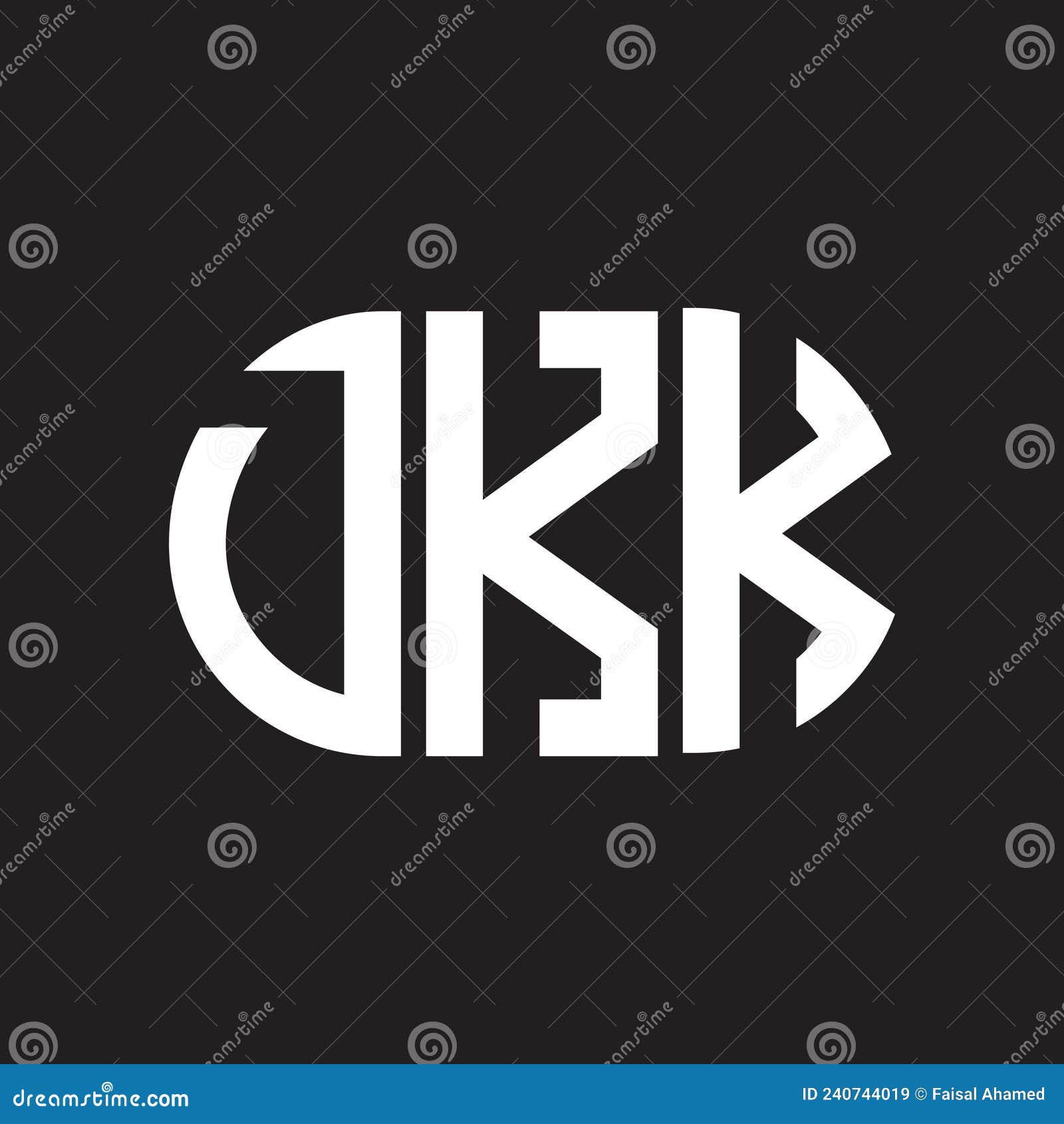 DKK Letter Logo Design on Black Background. DKK Creative Initials ...