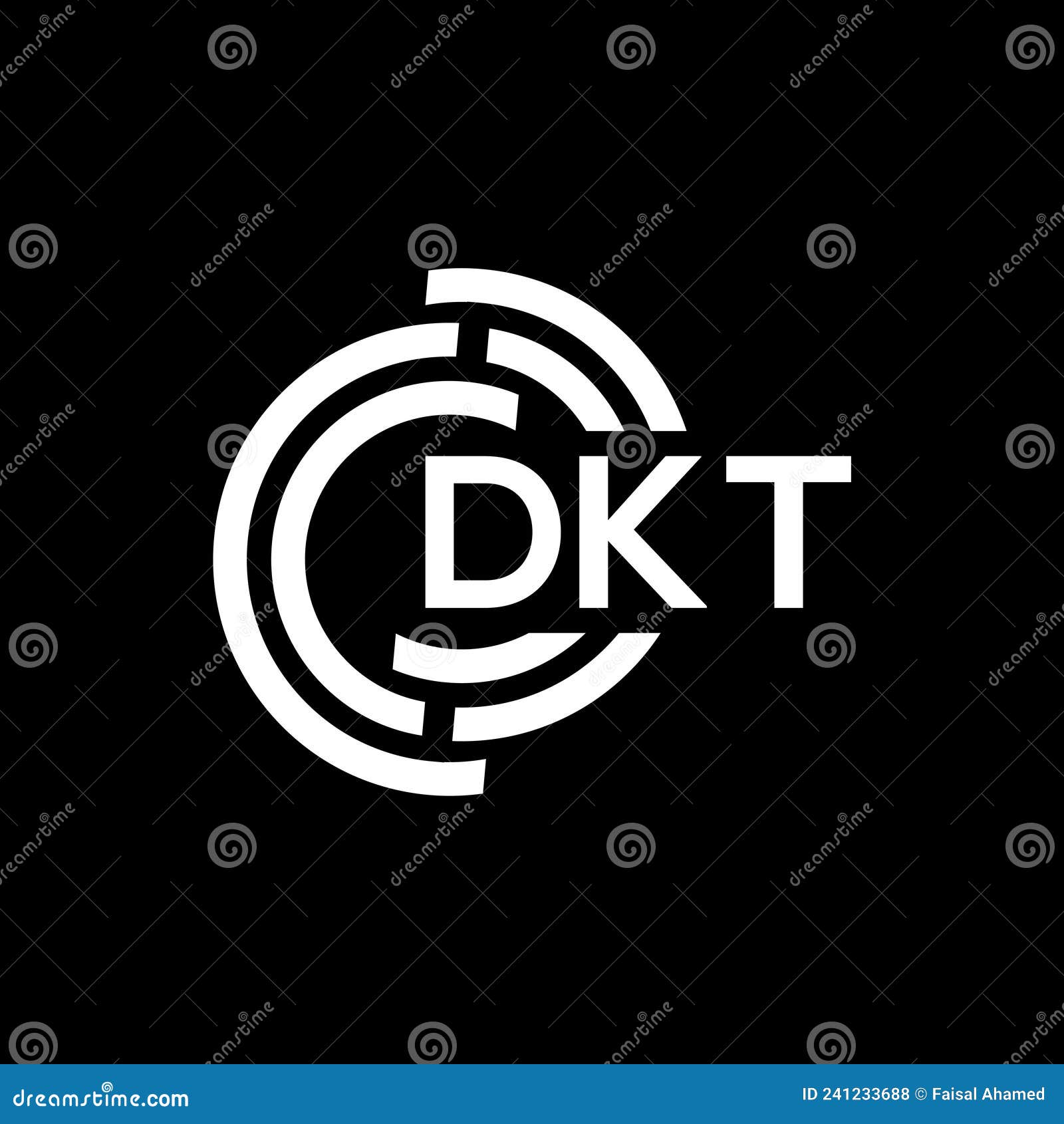 DKT Letter Logo Design on Black Background. DKT Creative Initials ...