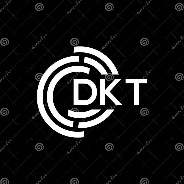 DKT Letter Logo Design on Black Background. DKT Creative Initials ...