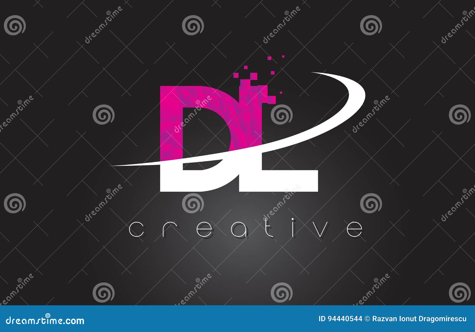 DL D L Creative Letters Design with White Pink Colors Stock Vector - Illustration of trendy ...