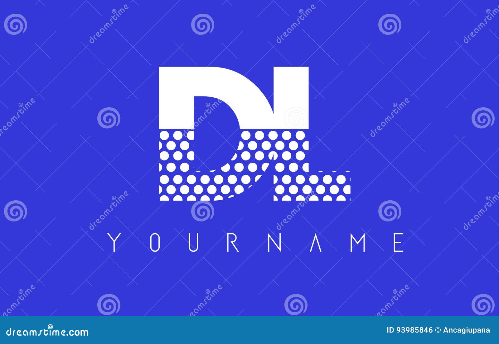 DL D L Dotted Letter Logo Design with Blue Background. Stock Vector ...