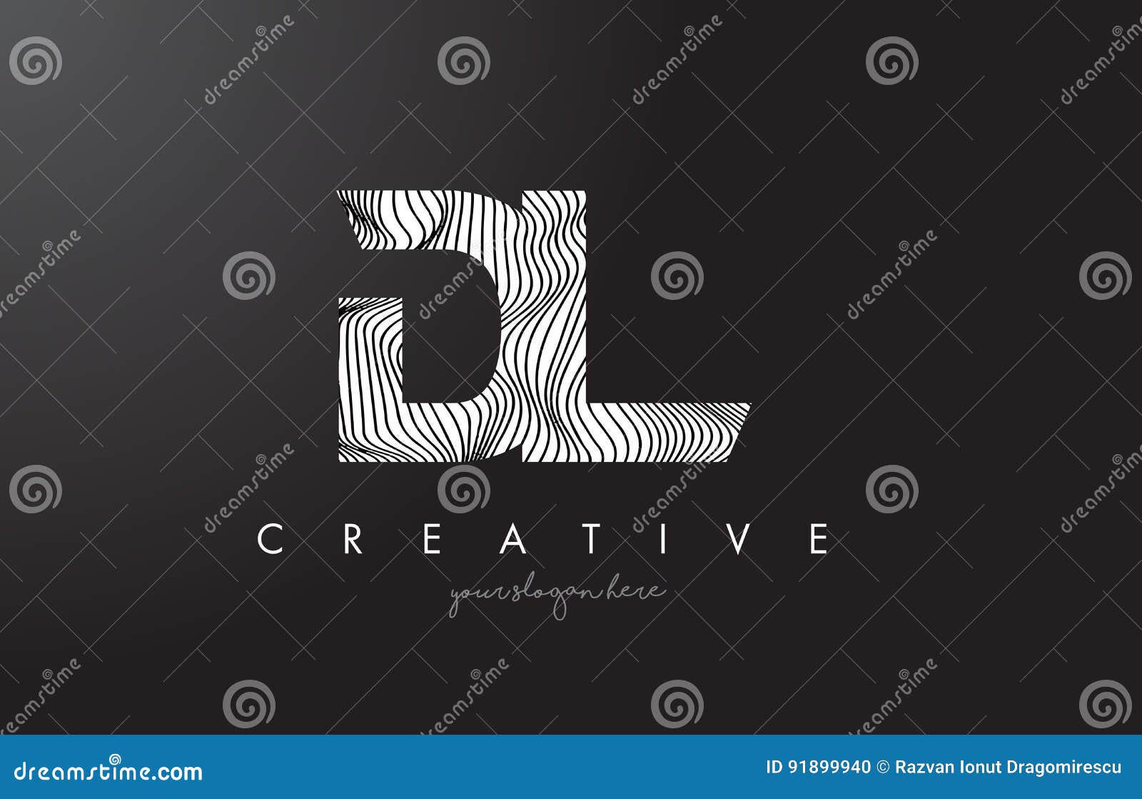 DL D L Letter Logo with Zebra Lines Texture Design Vector. Stock Vector ...