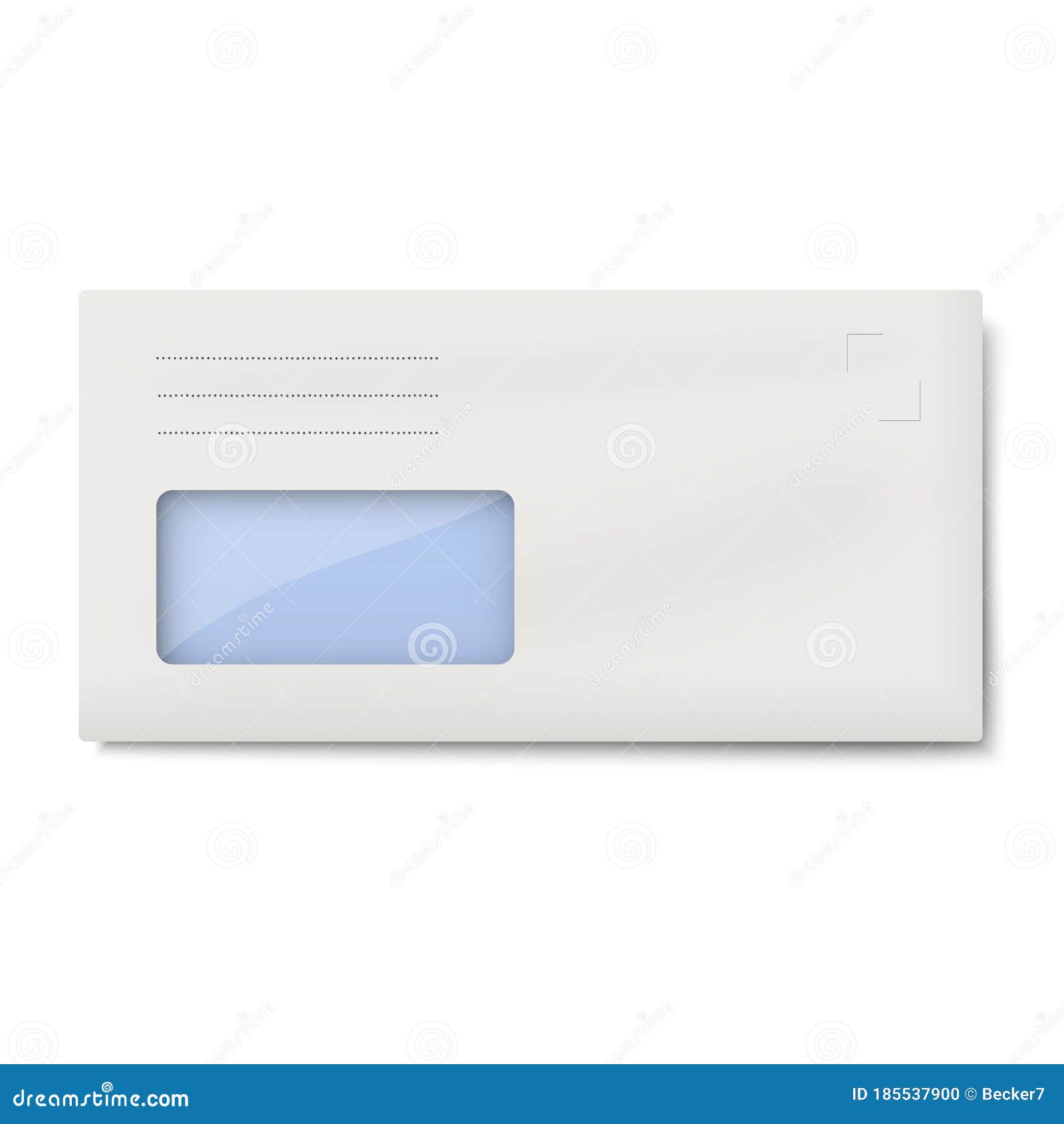 DL Envelope with Window for Address Isolated on White Background Stock ...