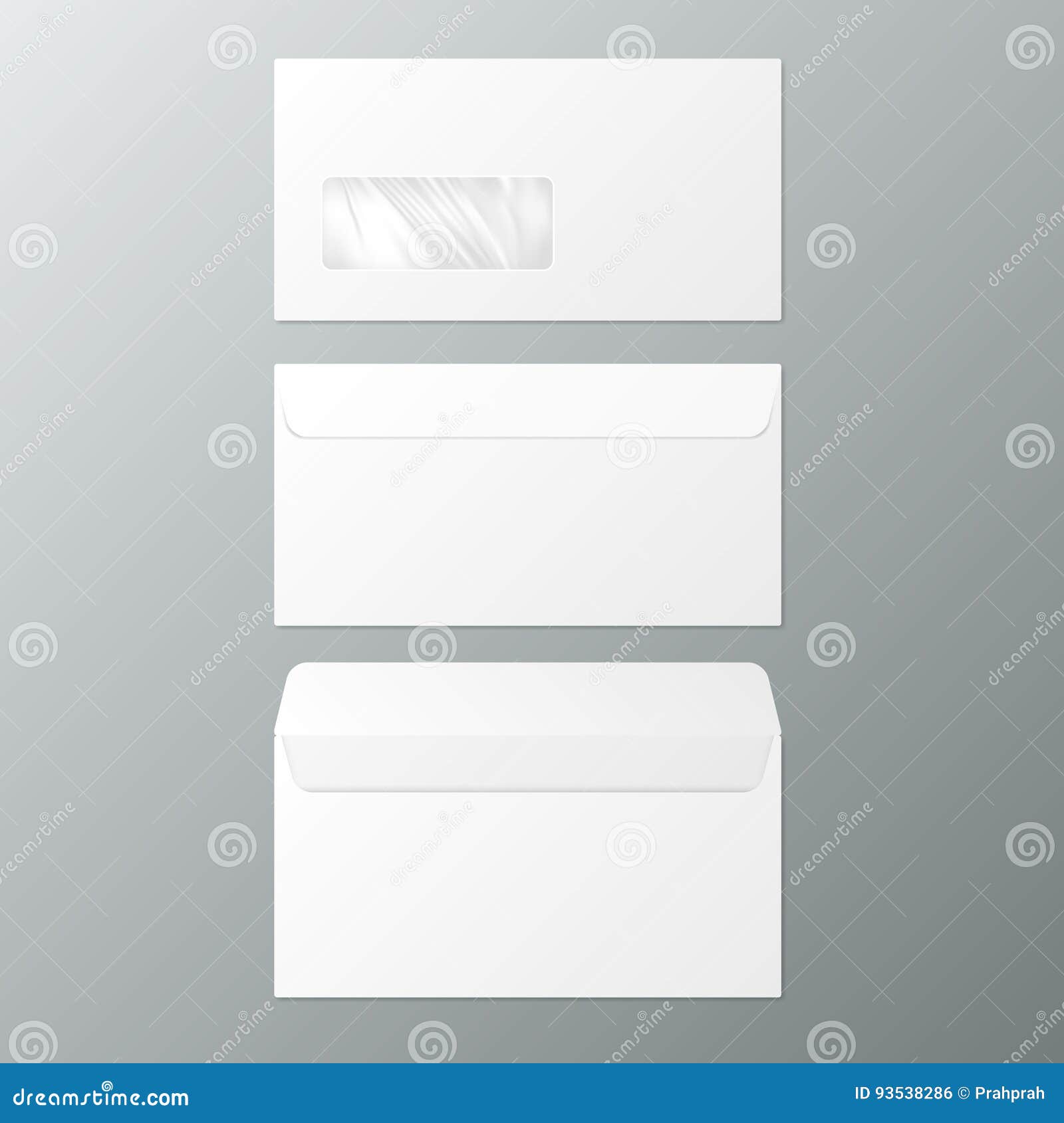 DL Envelopes. Front and Back View Stock Illustration - Illustration of ...