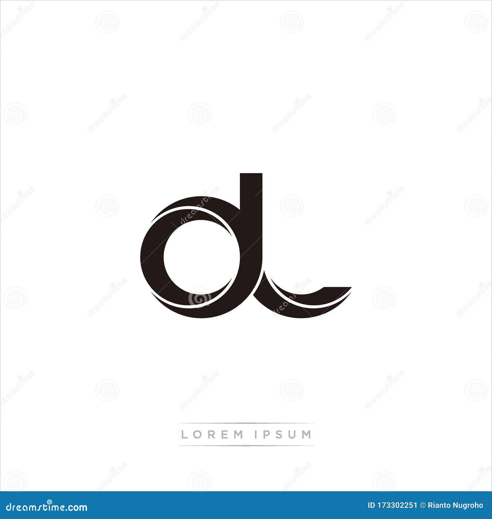 Dl Initial Letter Split Lowercase Modern Monogram Linked Outline ...