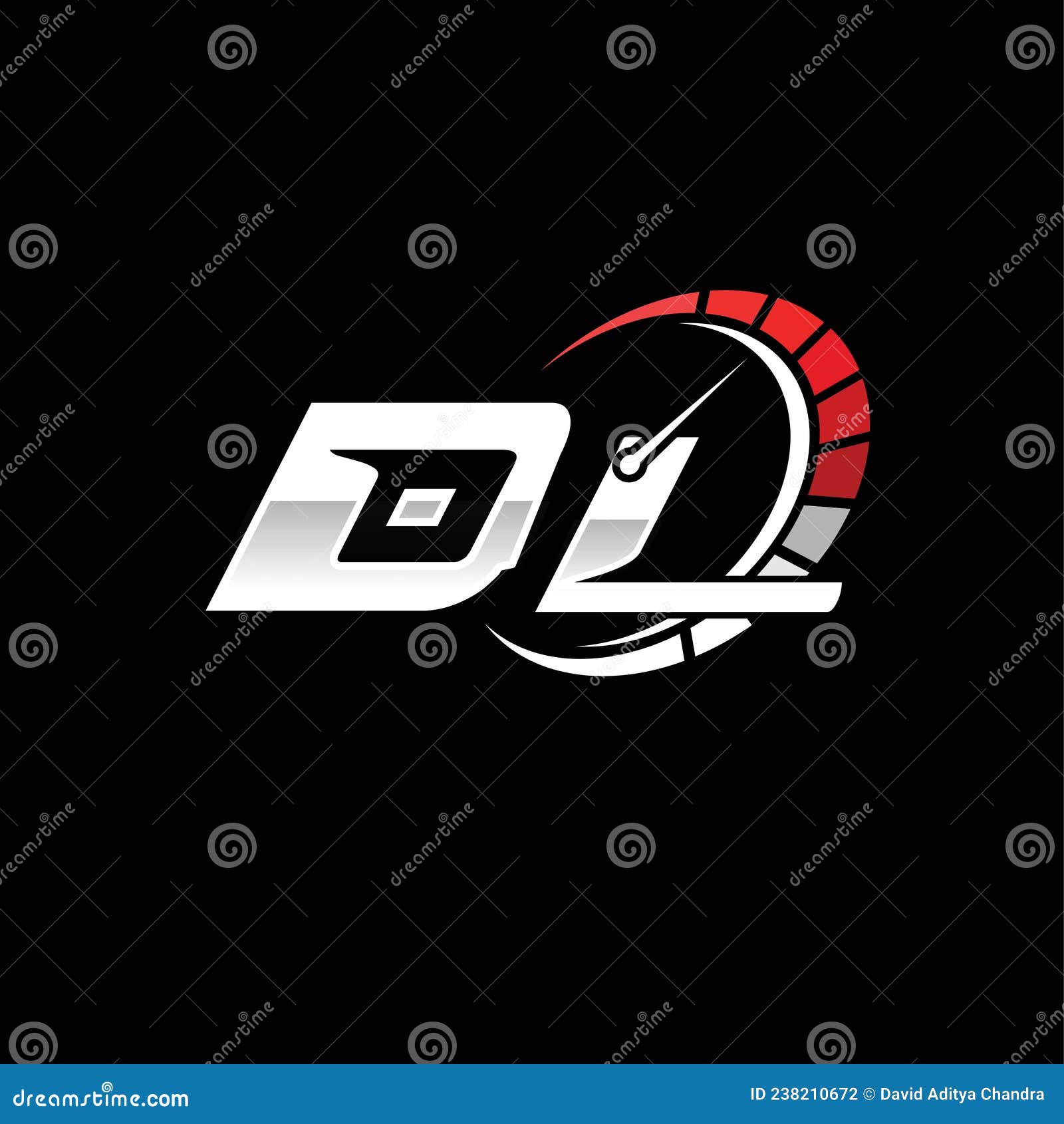 DL Logo Letter Speed Meter Racing Style Stock Vector - Illustration of ...