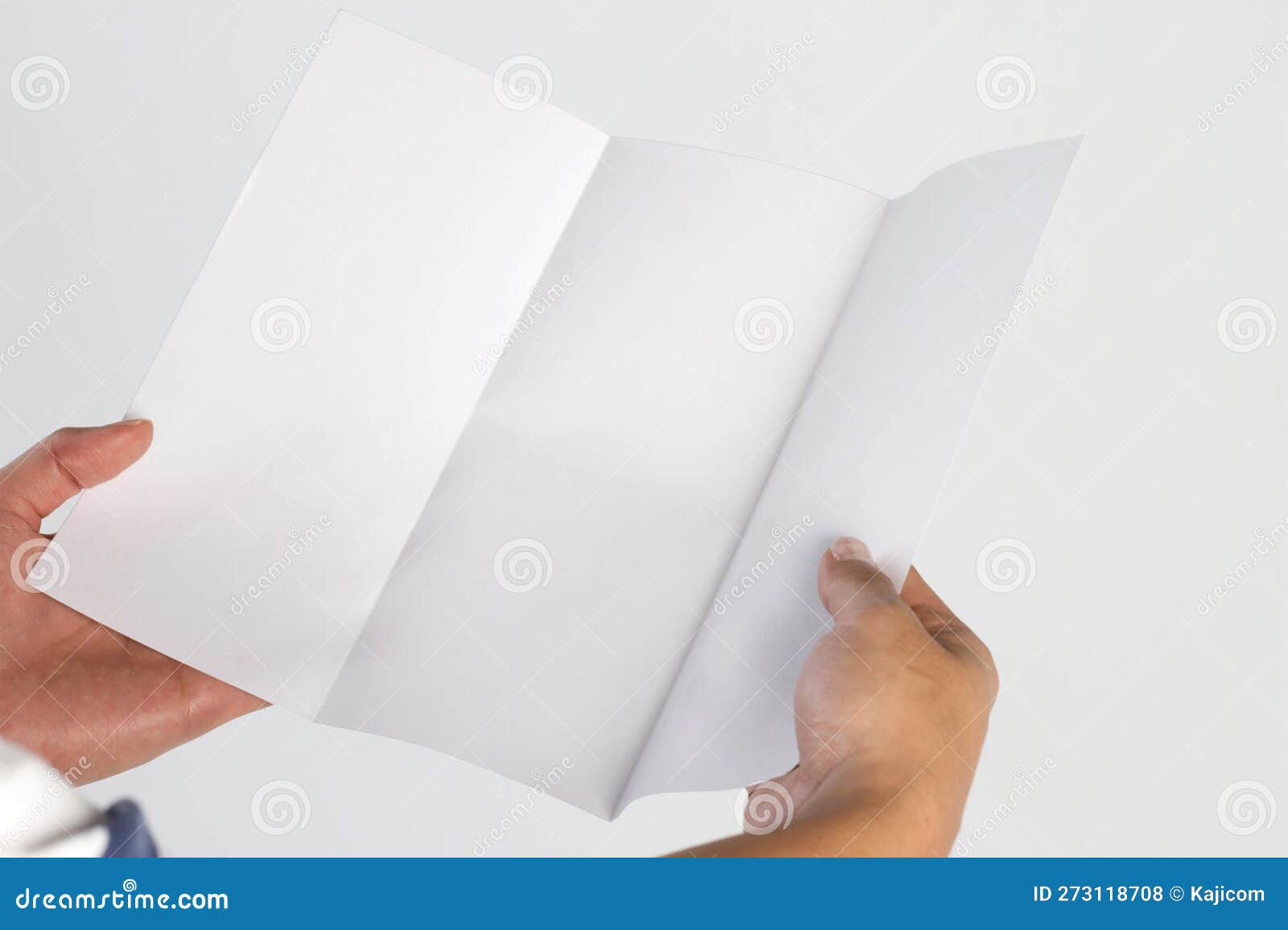 DL Tri-Fold Brochure with Hand Stock Photo - Image of graphic ...