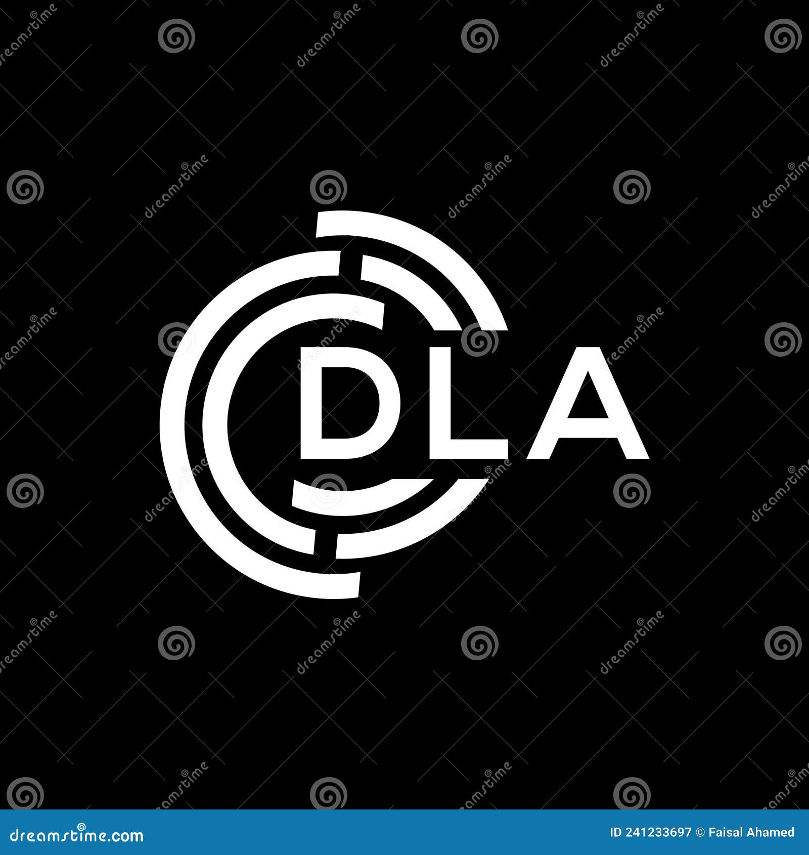 DLA Letter Logo Design on Black Background. DLA Creative Initials ...