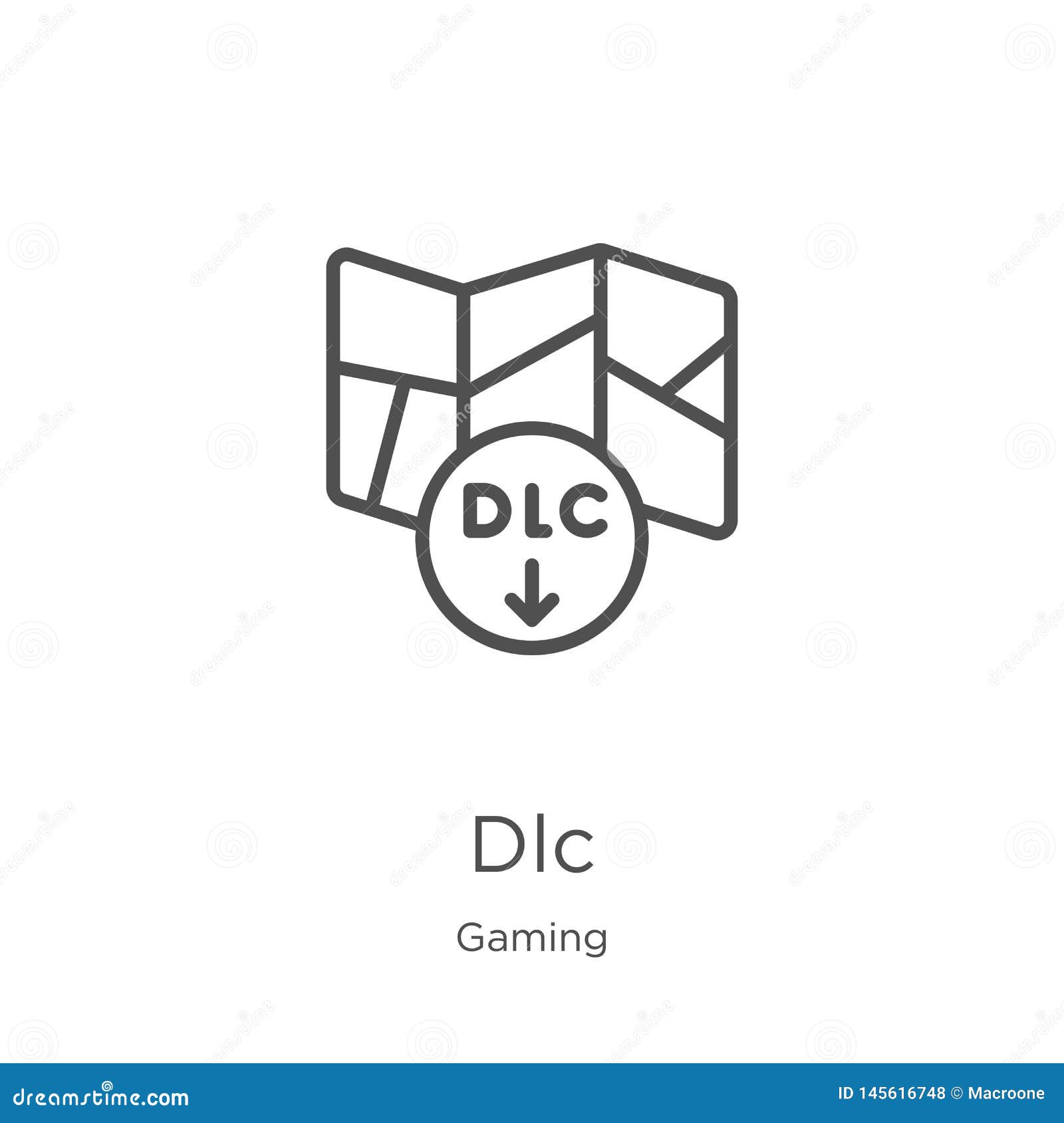 Dlc Icon Vector from Gaming Collection. Thin Line Dlc Outline Icon ...