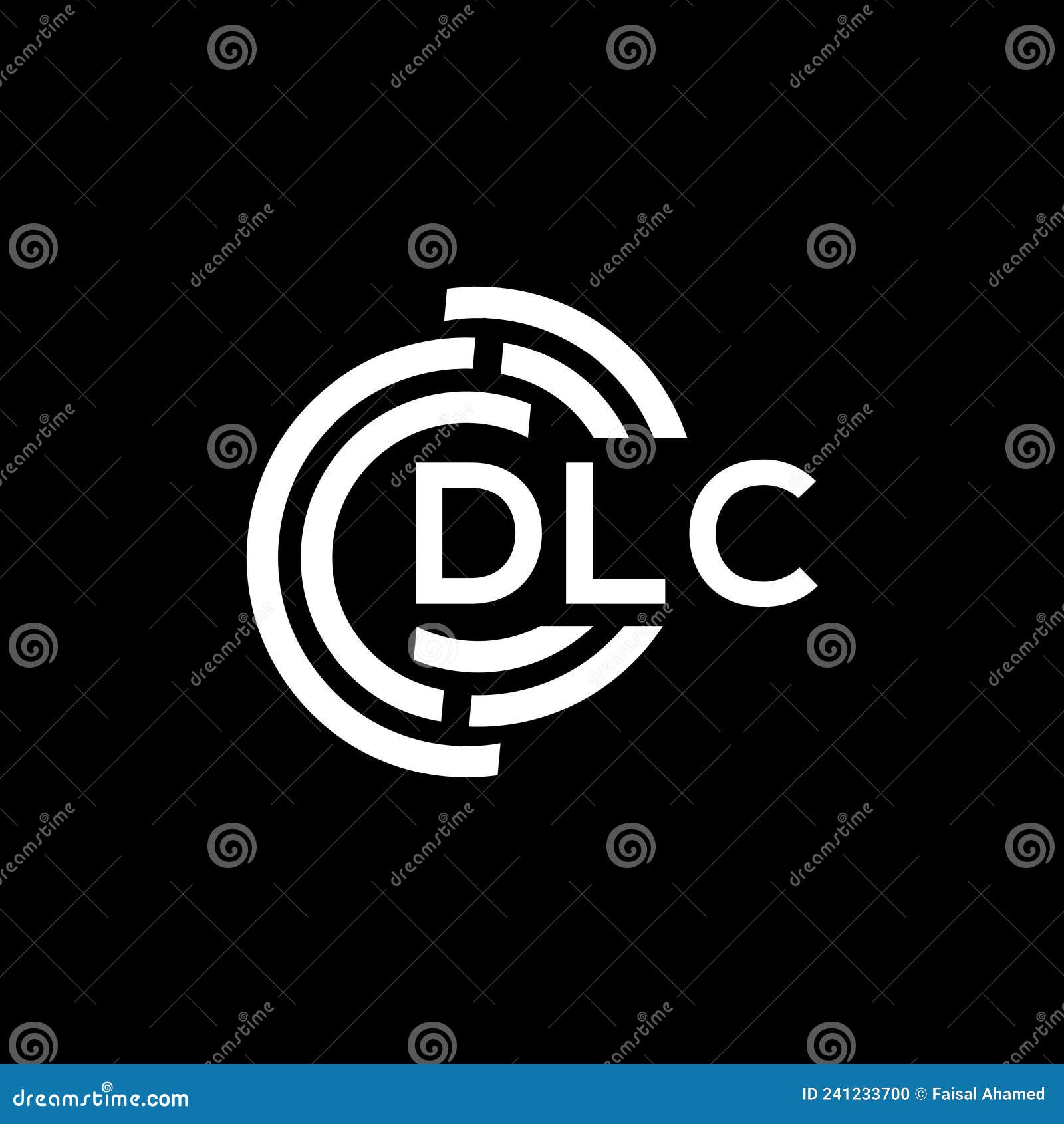 DLC Letter Logo Design on Black Background. DLC Creative Initials ...
