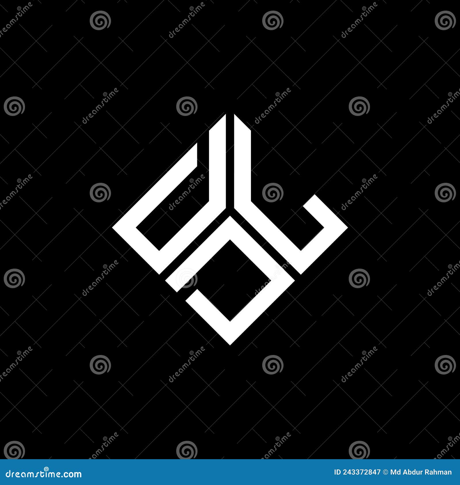 DLD Letter Logo Design on Black Background. DLD Creative Initials ...