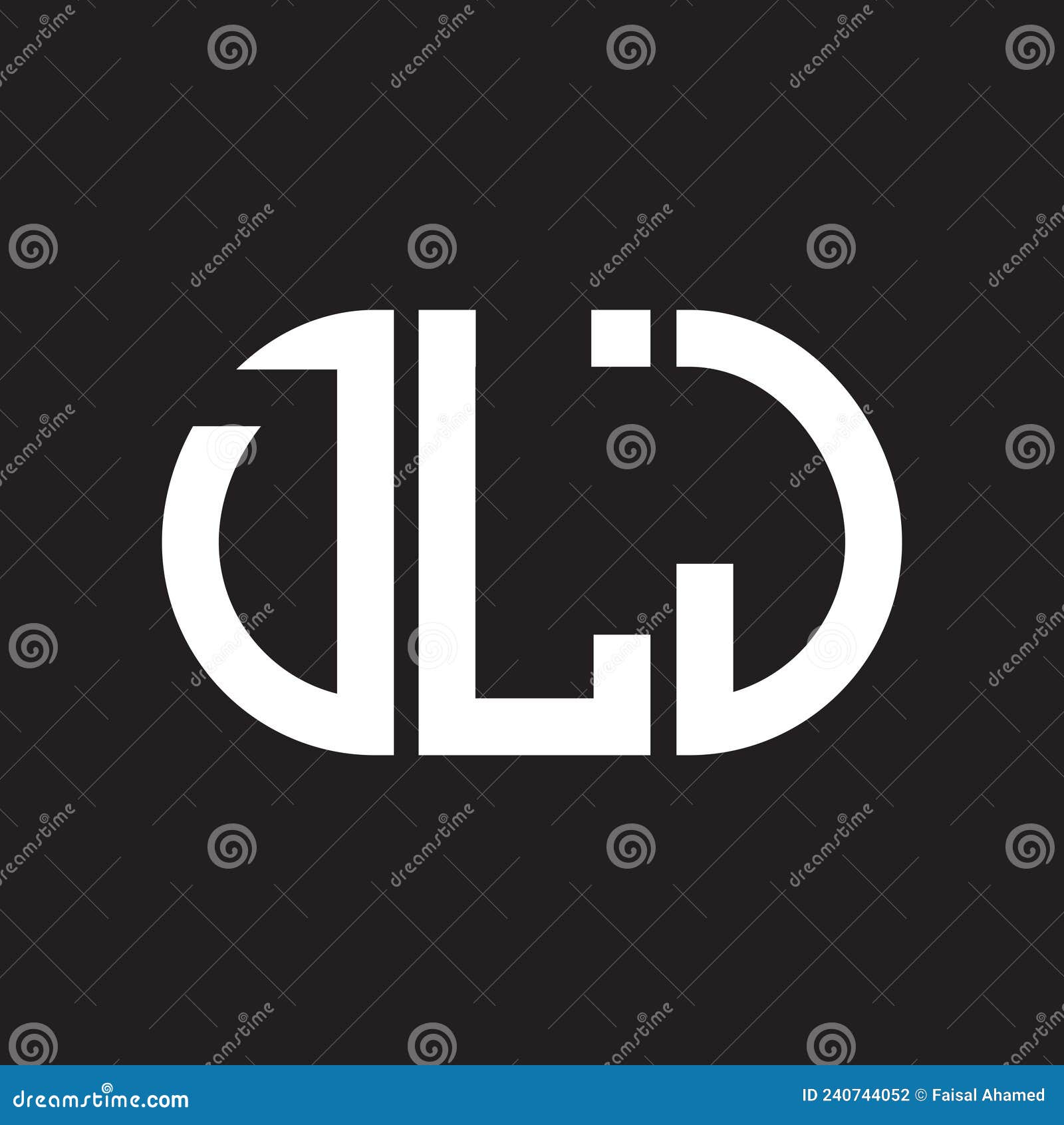 DLJ Letter Logo Design on Black Background. DLJ Creative Initials ...