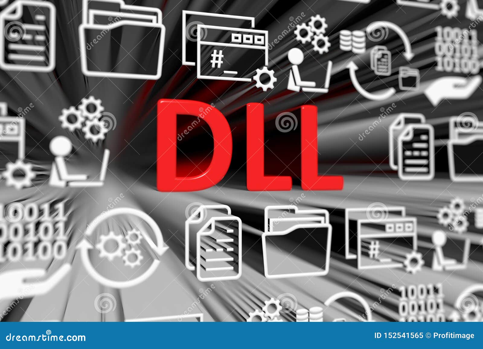 DLL Concept Blurred Background Stock Illustration - Illustration of ...