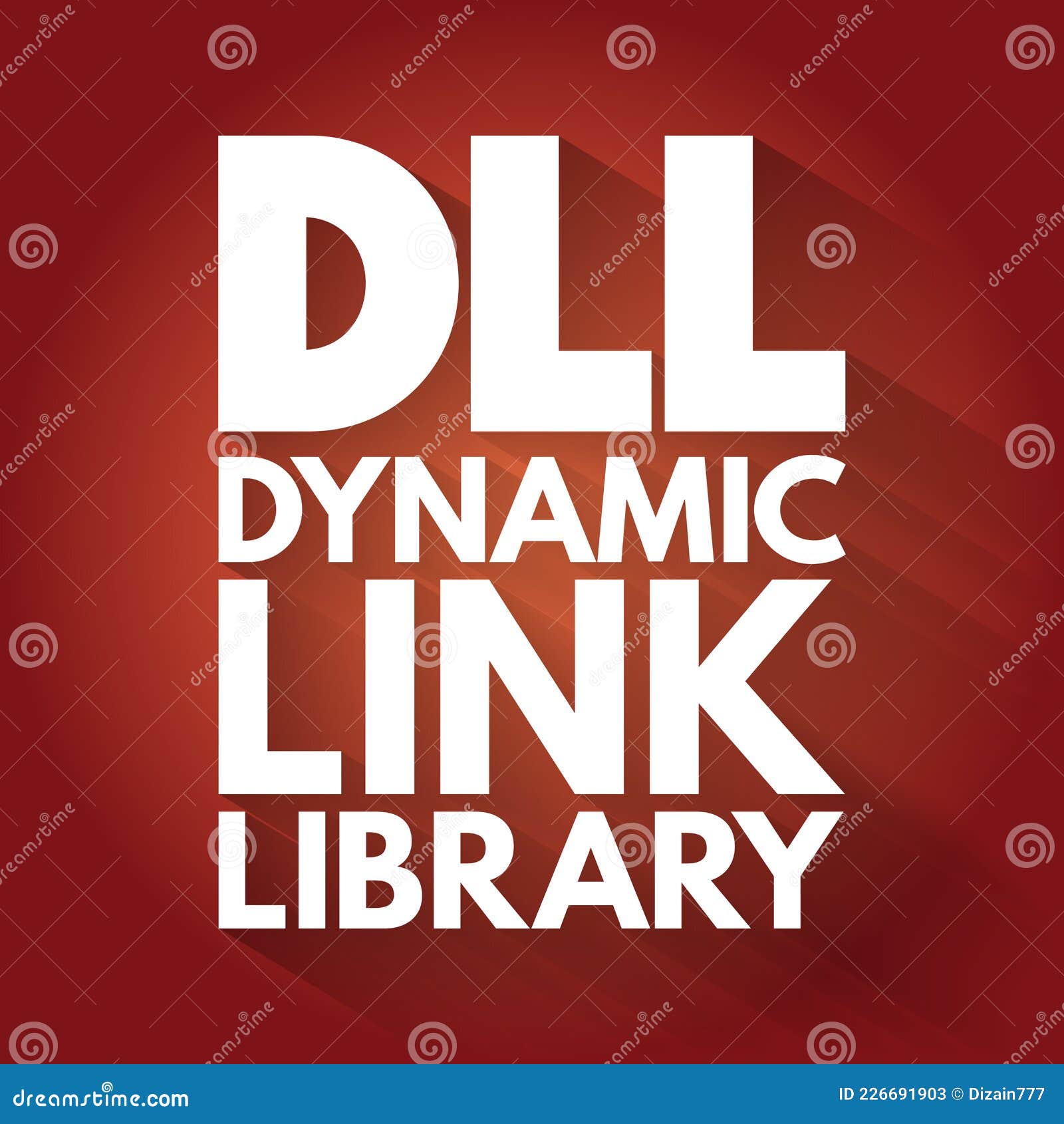 DLL - Dynamic Link Library Acronym, Technology Concept Background Stock ...