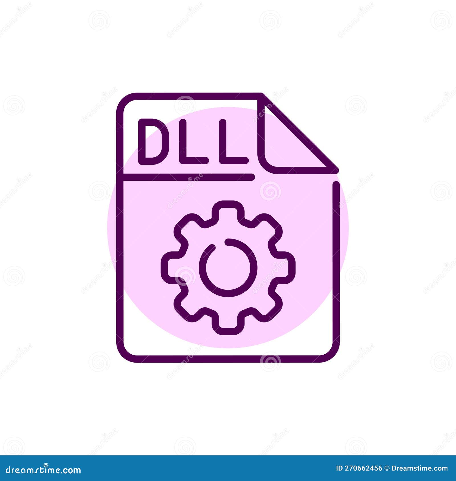 DLL File Color Line Icon. Format and Extension of Documents Stock ...