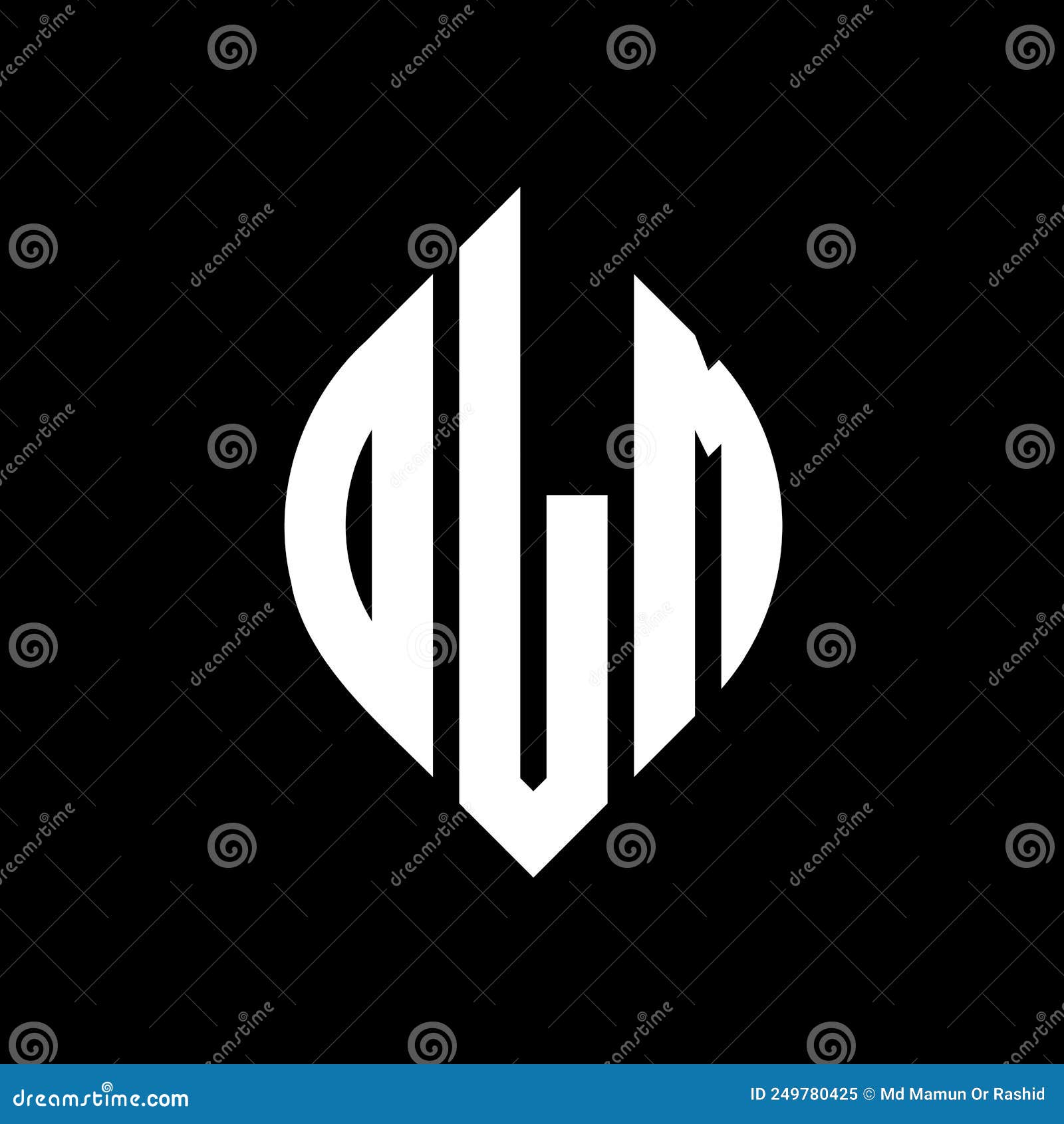 DLM Circle Letter Logo Design with Circle and Ellipse Shape. DLM ...