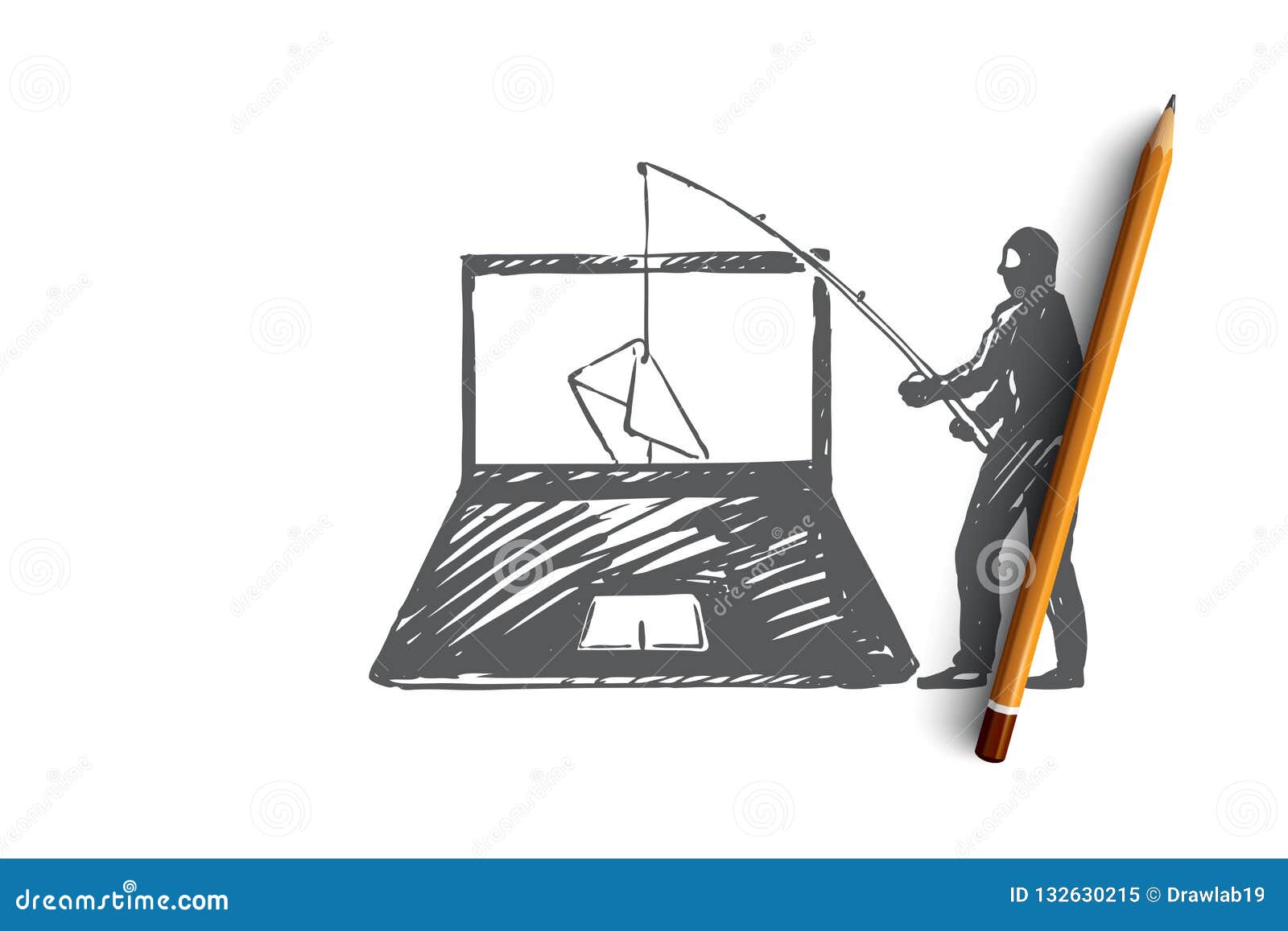 DLP, Espionage, Virus, Penetration, Dangers Concept. Hand Drawn Isolated Vector. Stock Vector ...