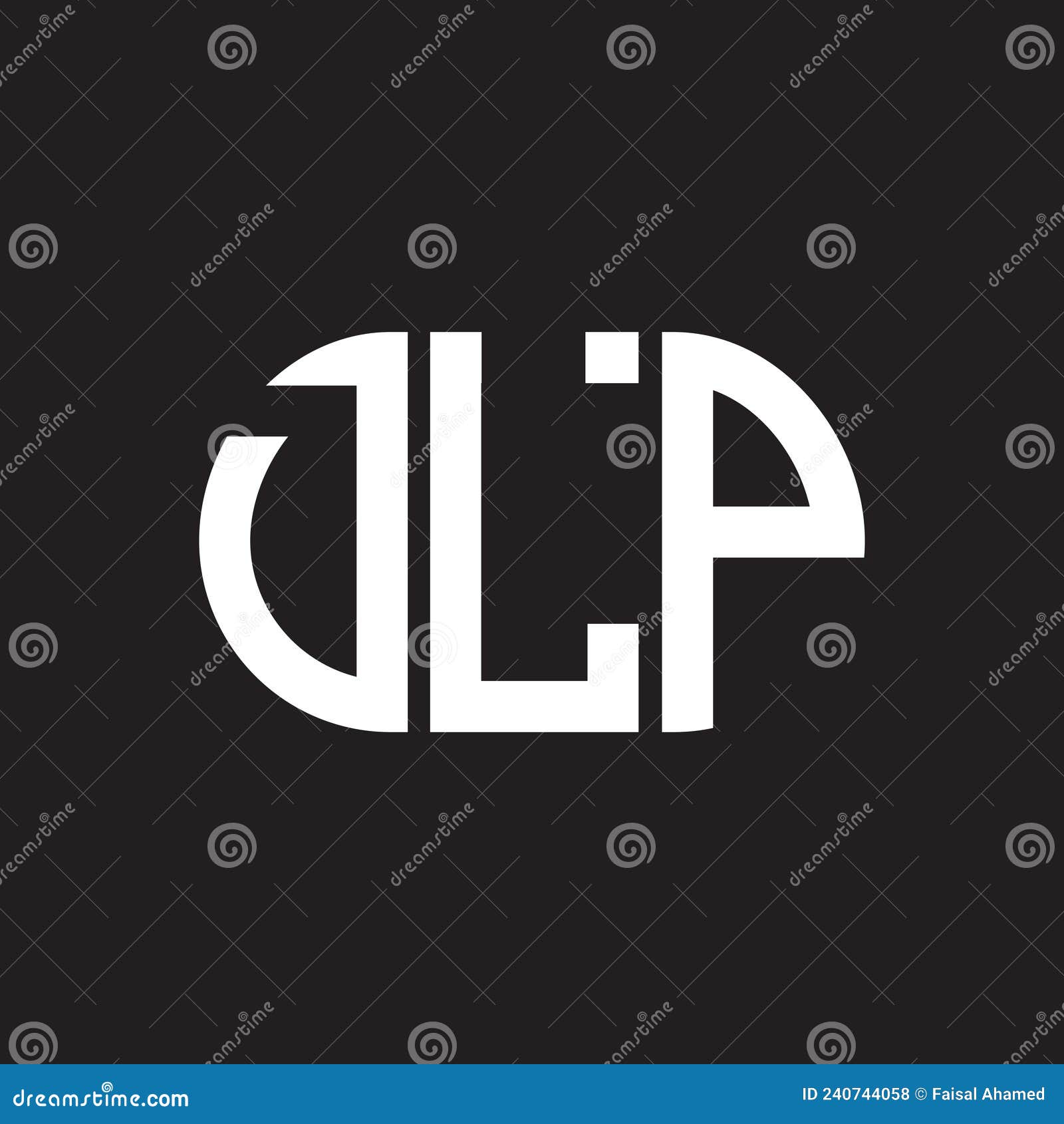 DLP Letter Logo Design on Black Background. DLP Creative Initials ...